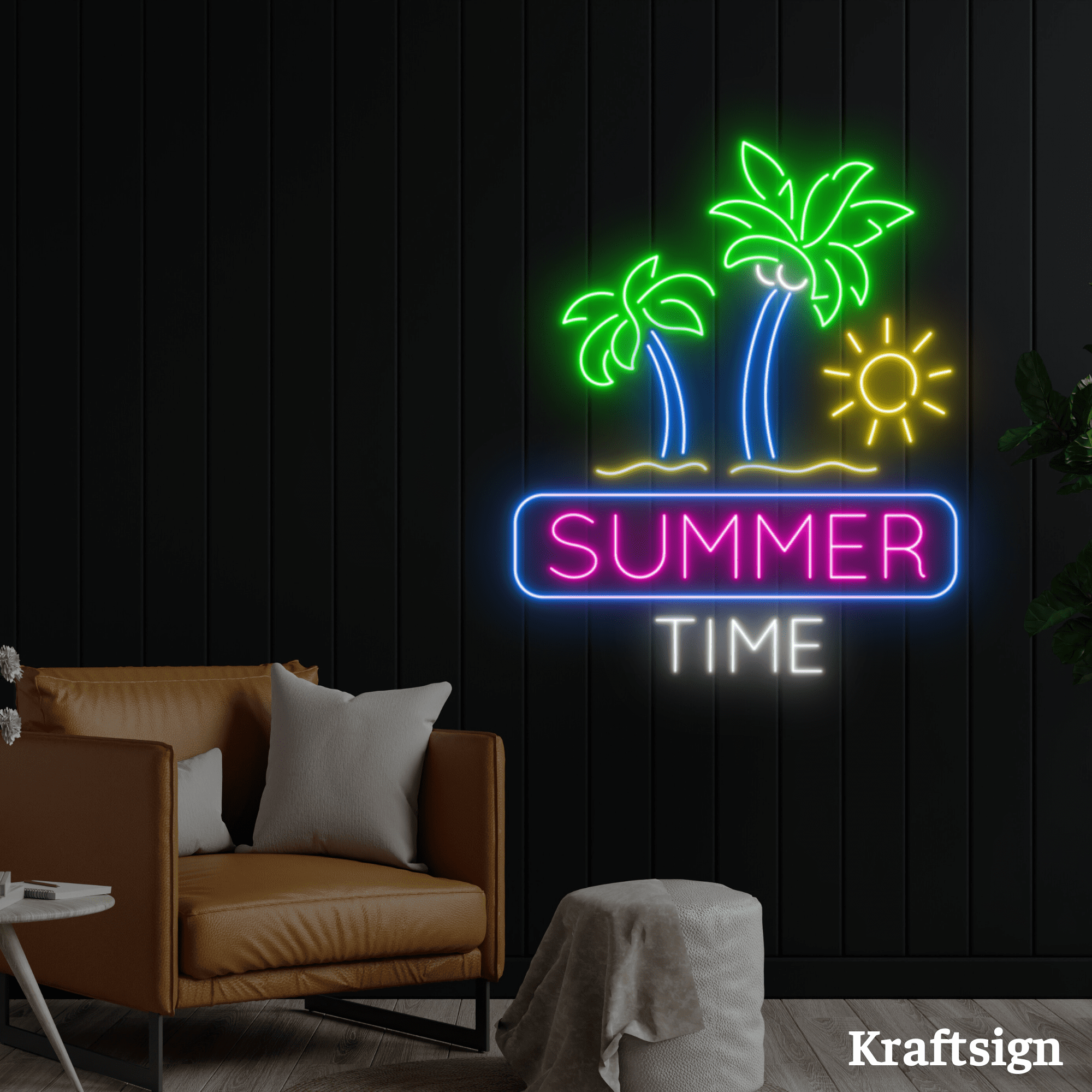Craftnamesign Summer Time Neon Sign, Beach Club Decor, Summer Vibes ...