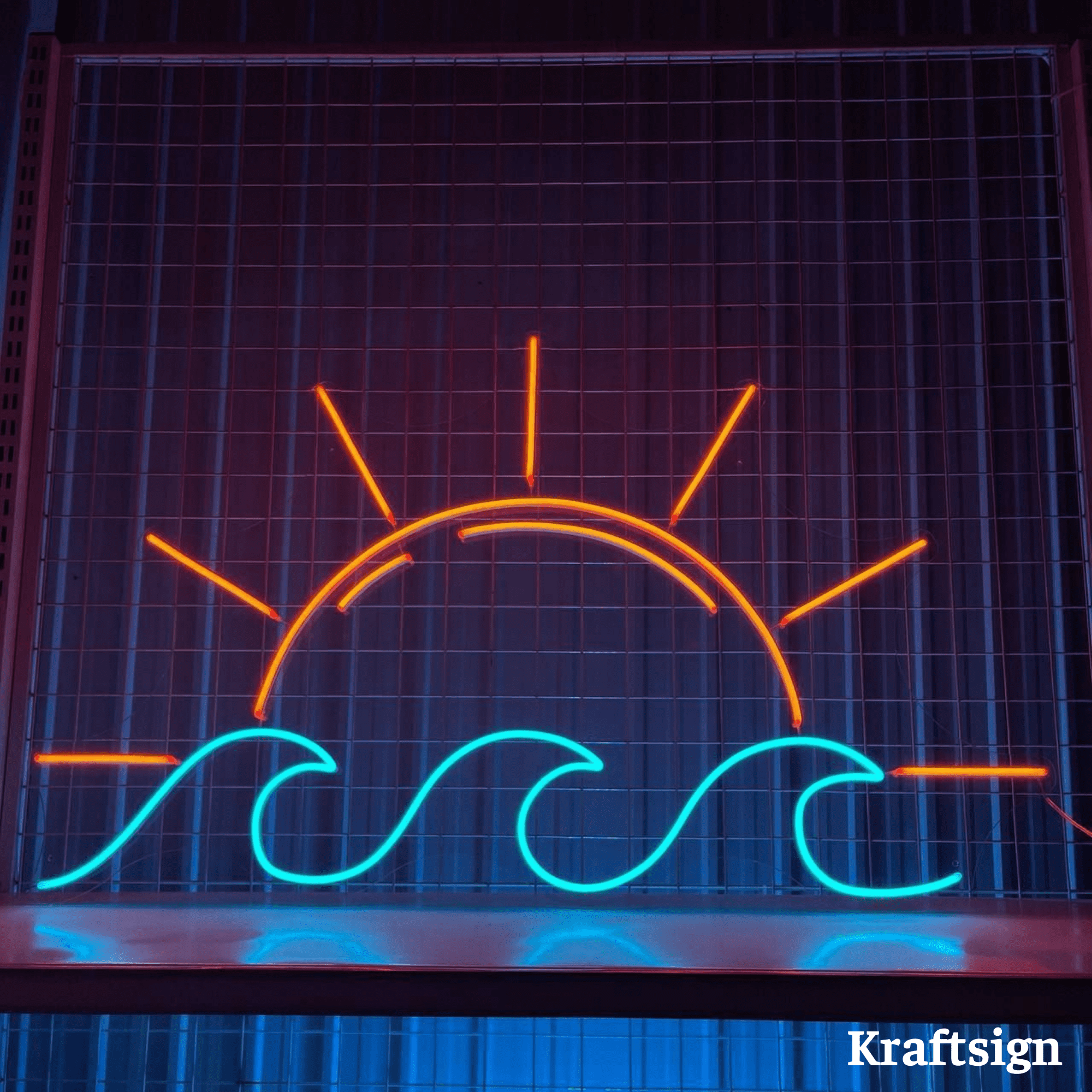 Craftnamesign Sun And Wave Neon Sign, Sunrise LED Sign, Bedroom Decor ...