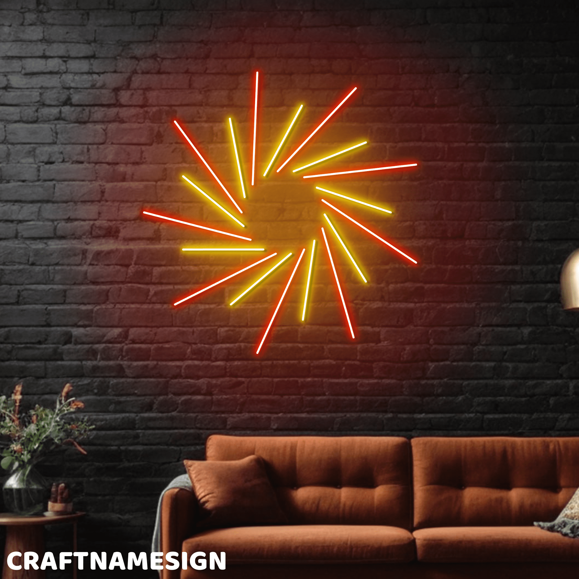 Craftnamesign Sun Artwork Neon Sign, Living Room Wall Art, Wall Decor ...