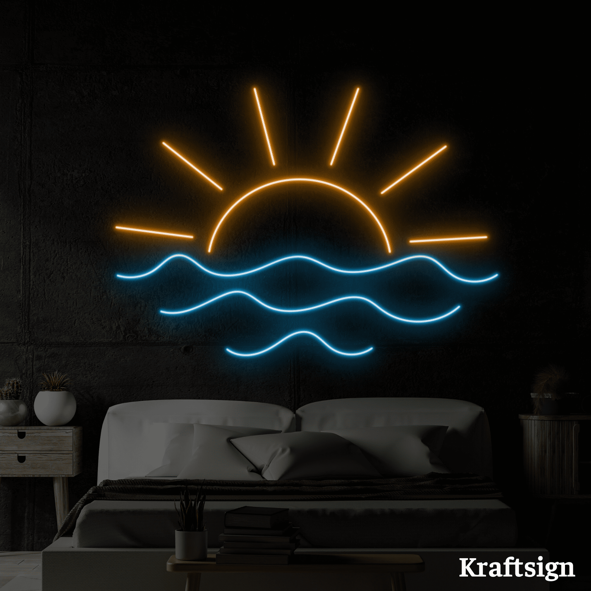 Craftnamesign Sun Beach Neon Sign, Sunrise LED Sign, Sunset Wall Art ...