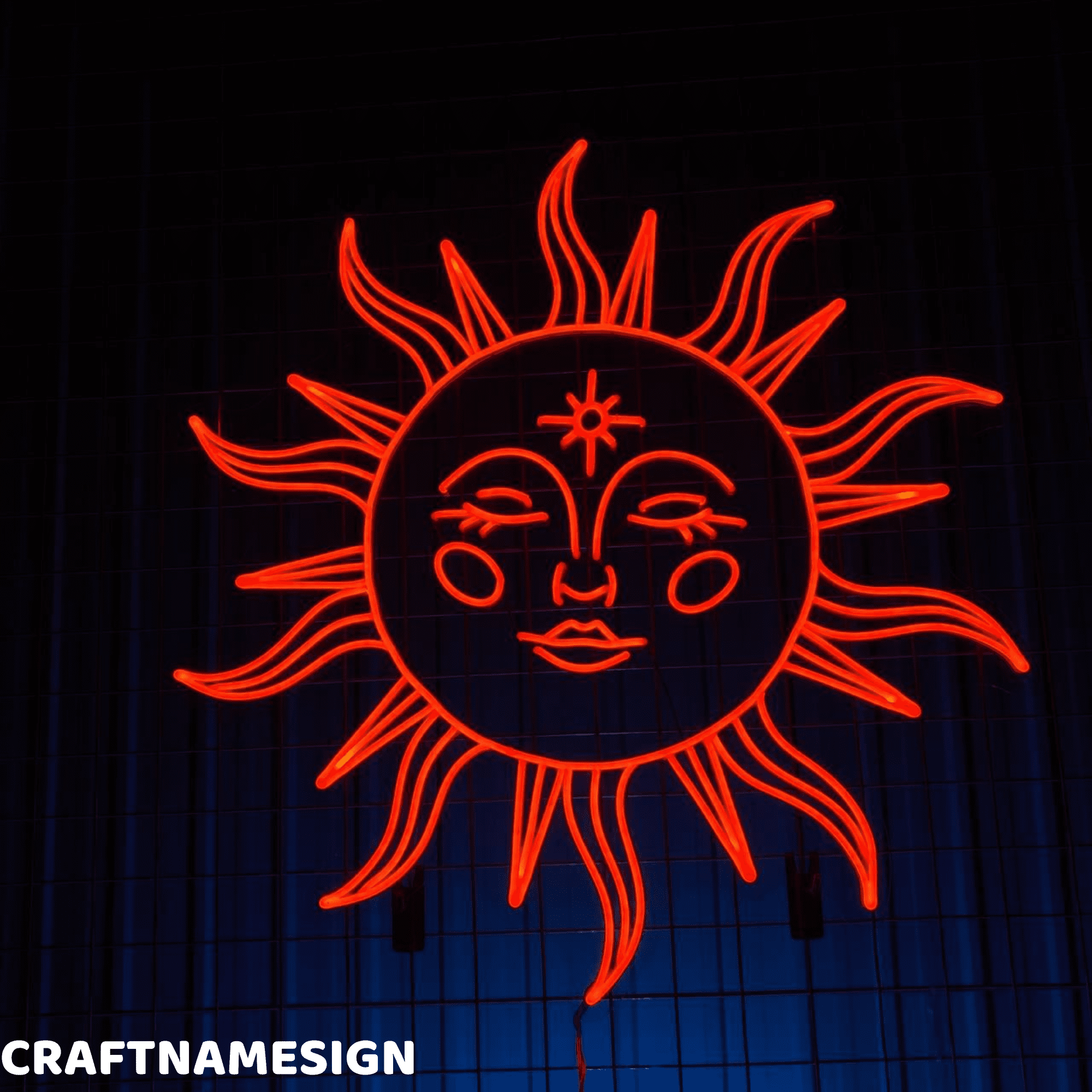 Craftnamesign Sun Neon sign, Sunrise Wall Decor, Suny Led Light Wall ...