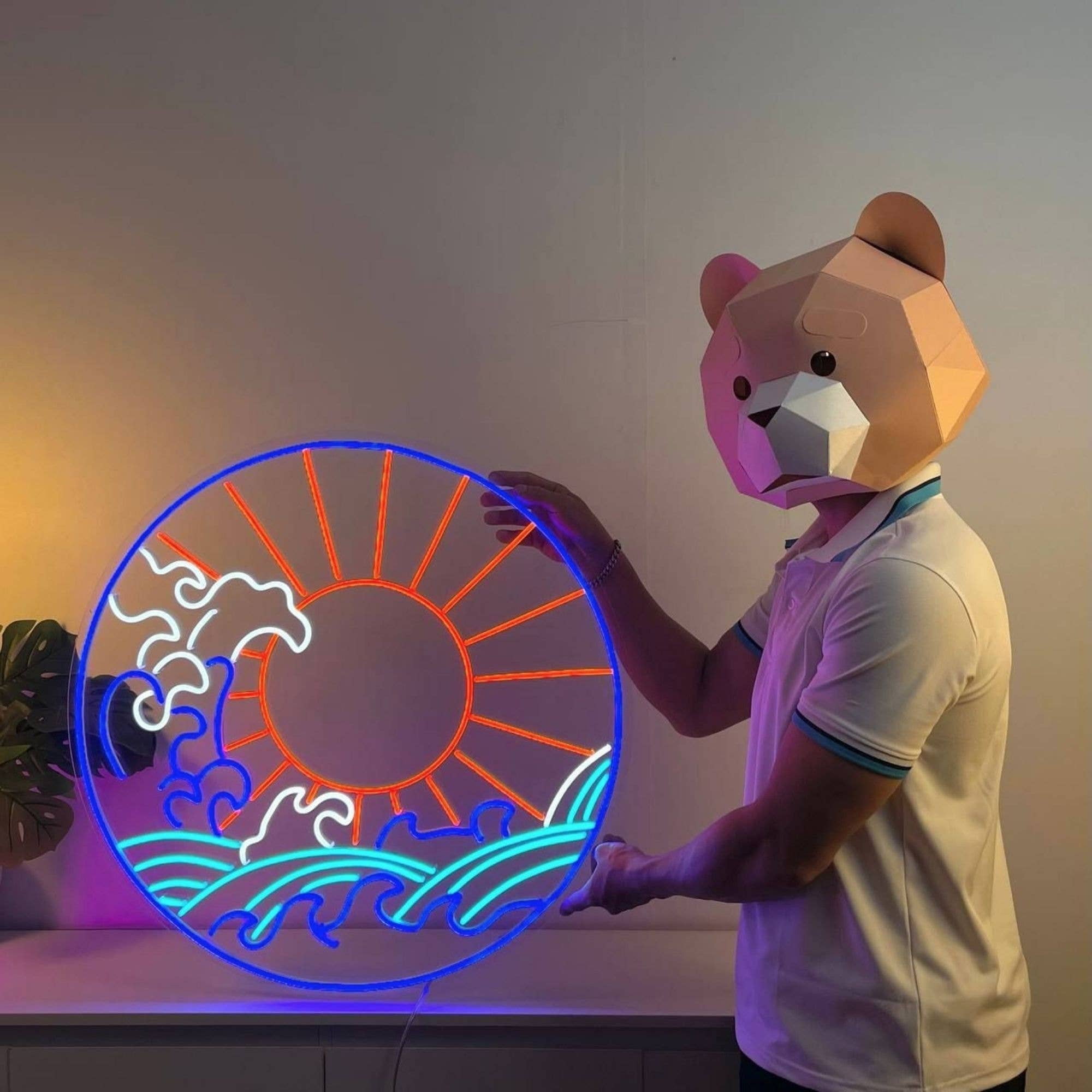 Craftnamesign Sun Wave Beach Neon Light Wall Art, Sun Beach Led Sign ...