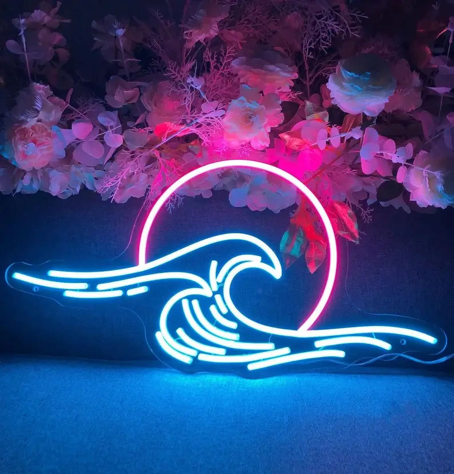 Craftnamesign Sun Wave Neon Signs, Retro Led Sign, Bedroom Decor ...