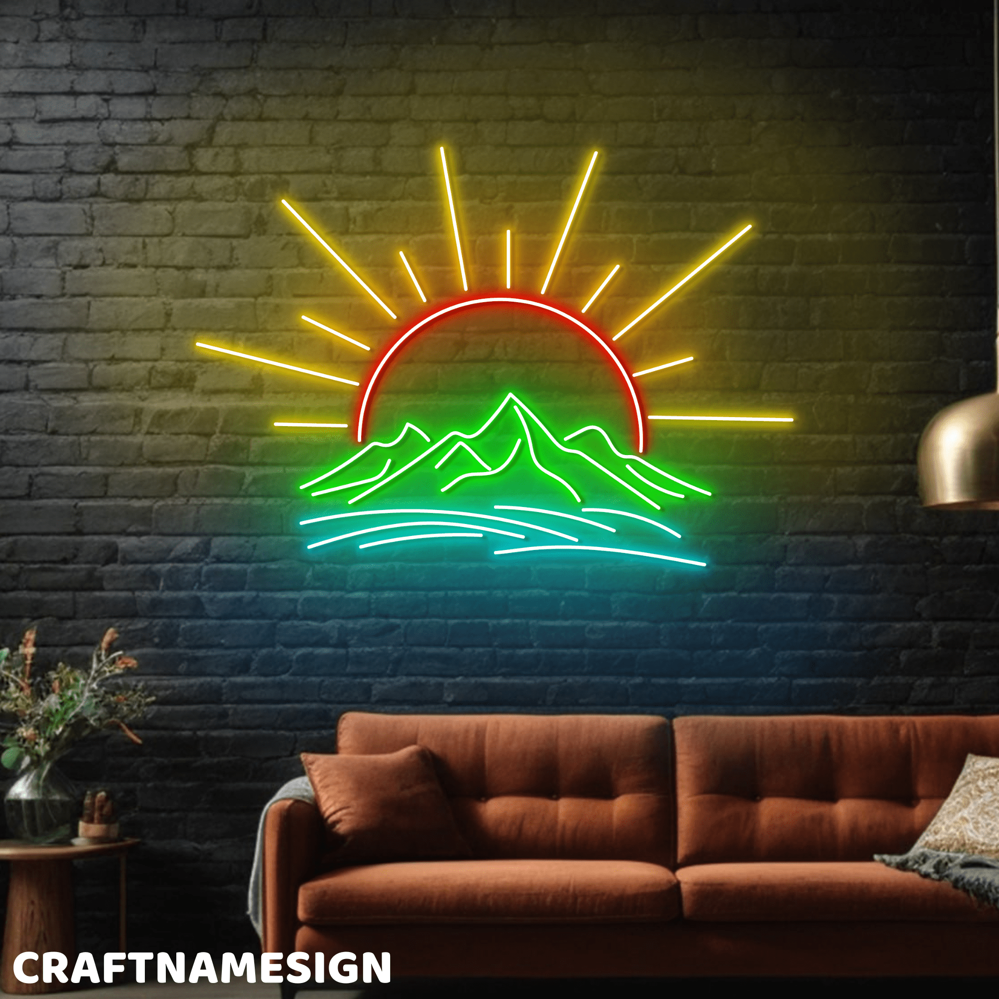 Craftnamesign Sunrise Neon Light, Nature Wall Sign, Living Room Wall ...