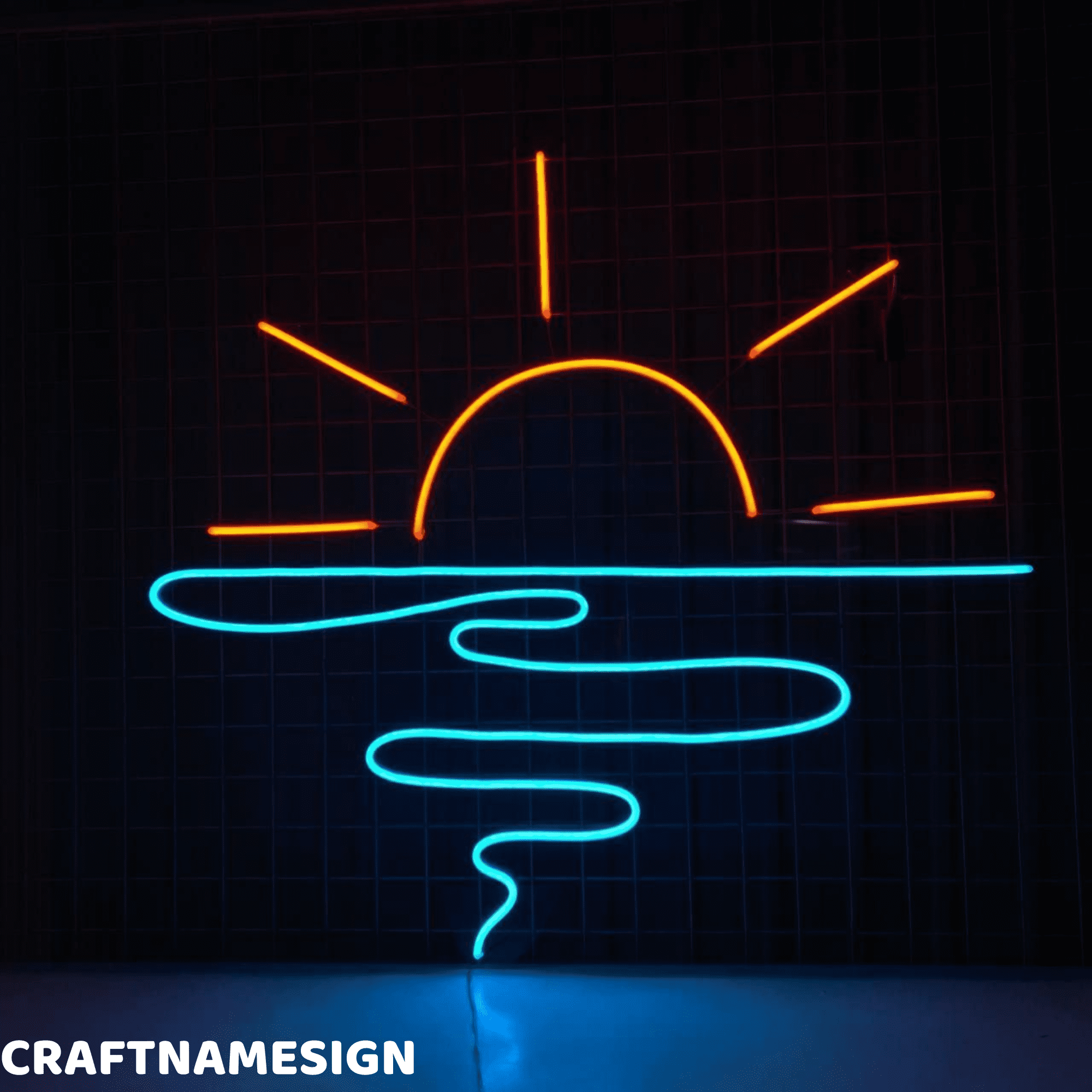 Craftnamesign Sunrise Neon Sign, Living Room Wall Art, Store Shop Wall ...