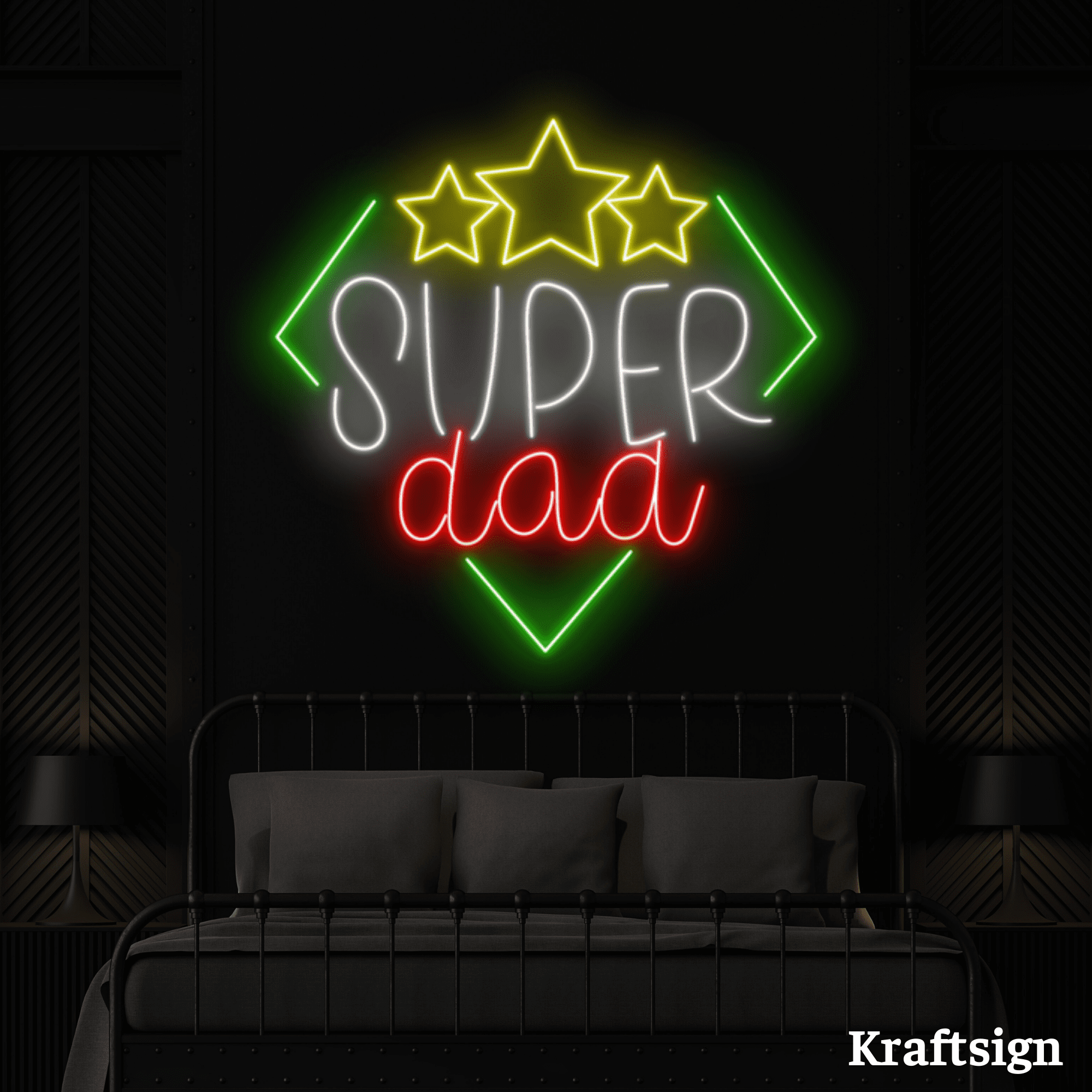 Craftnamesign Super Dad Neon Sign, Father's Day Gifts Decor, Bedroom ...