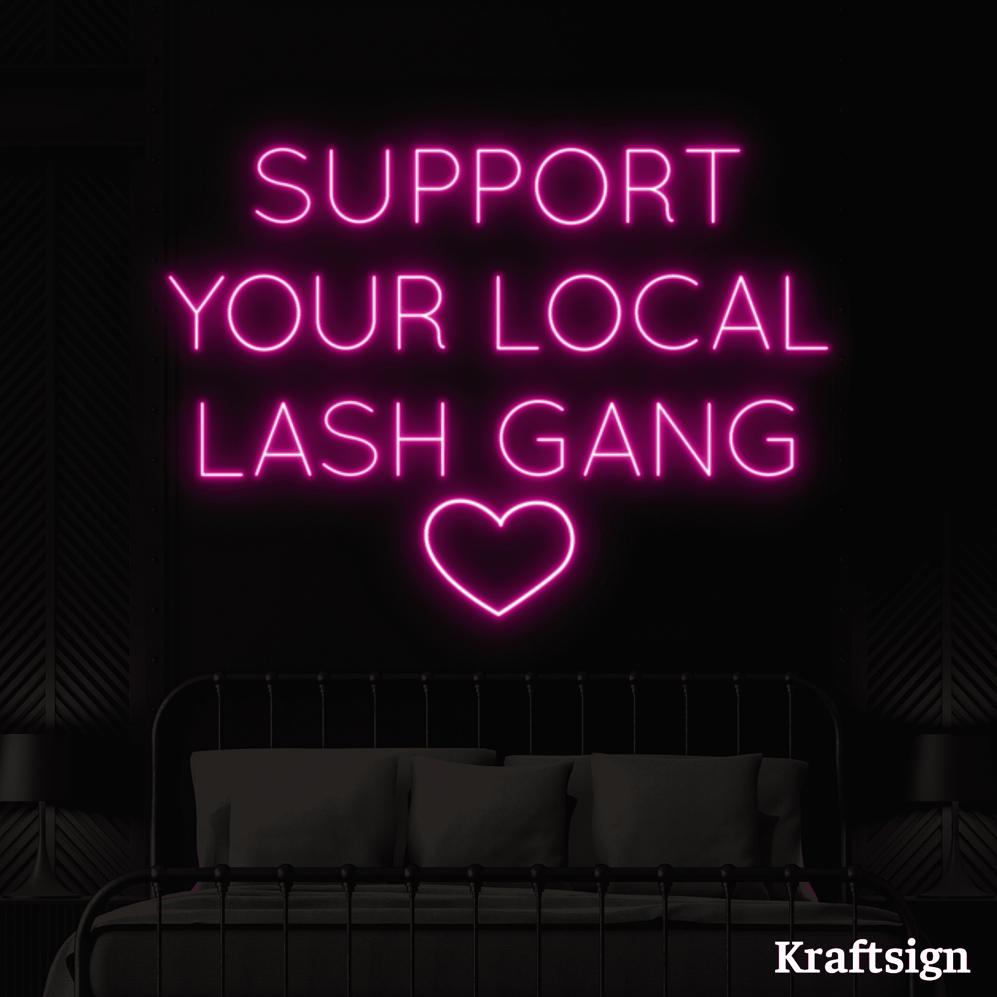 Craftnamesign Support Your Local Lash Gang Neon Sign, Lash Studio Decor ...