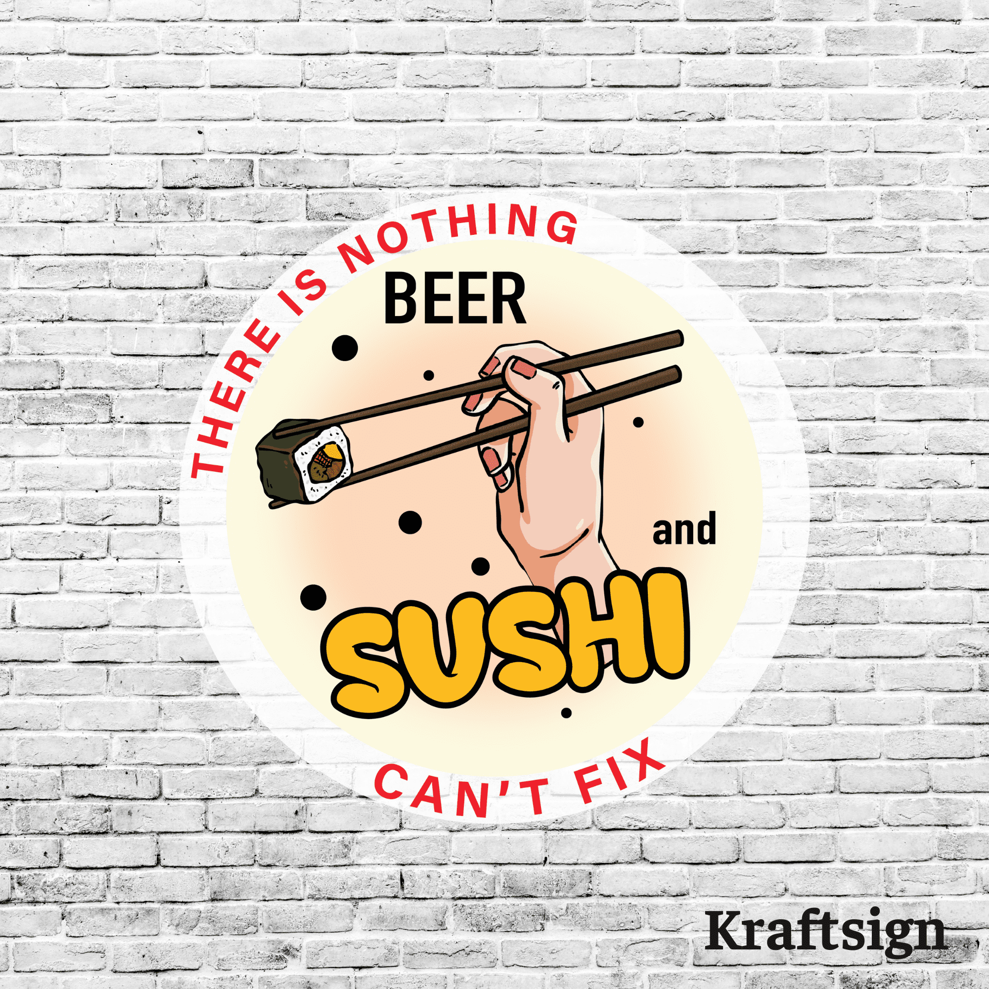 Craftnamesign Sushi And Beer Metal Print, Sushi Shop Decor, Sushi ...