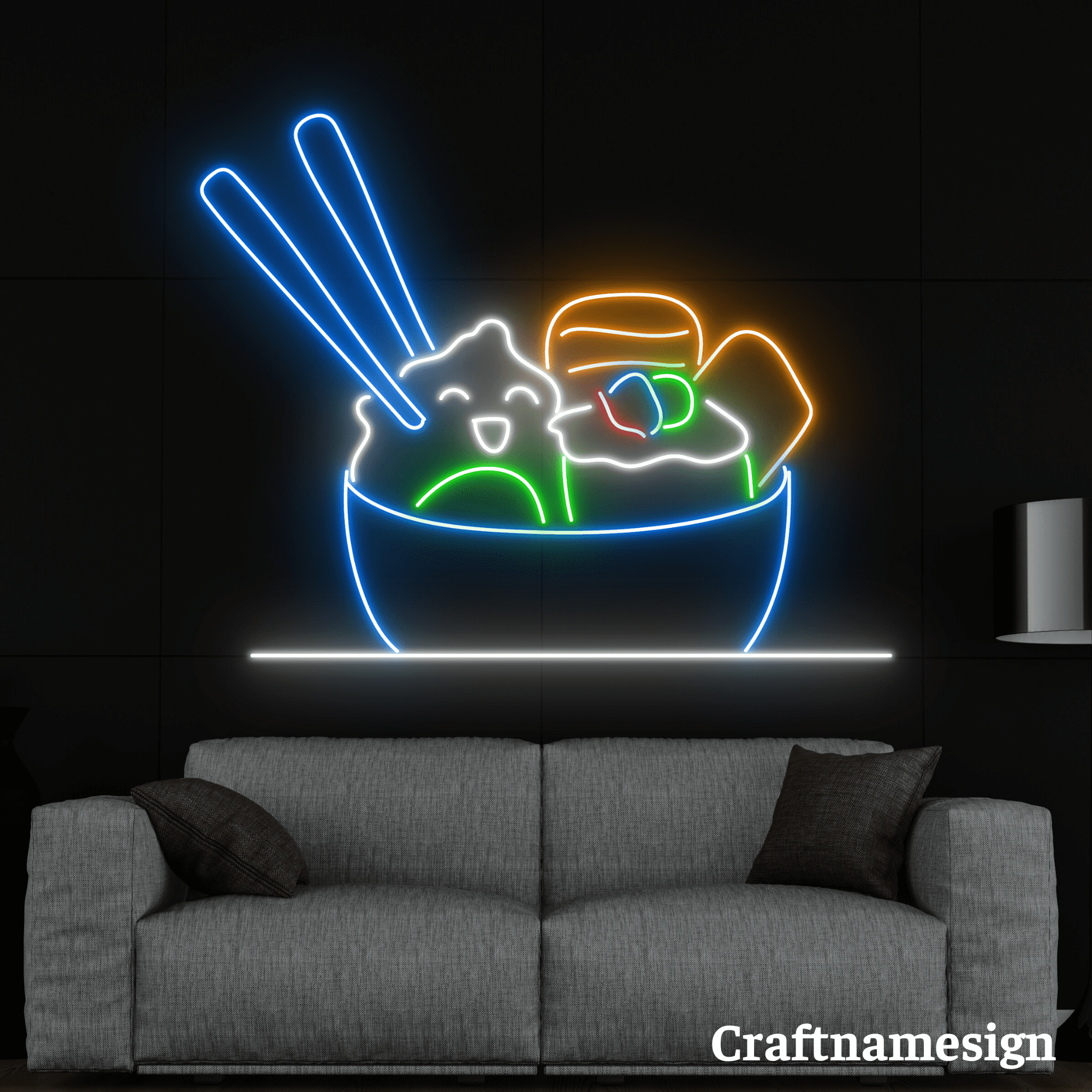 Craftnamesign Sushi And Meat Neon Sign for Sushi Restaurant Wall Decor ...