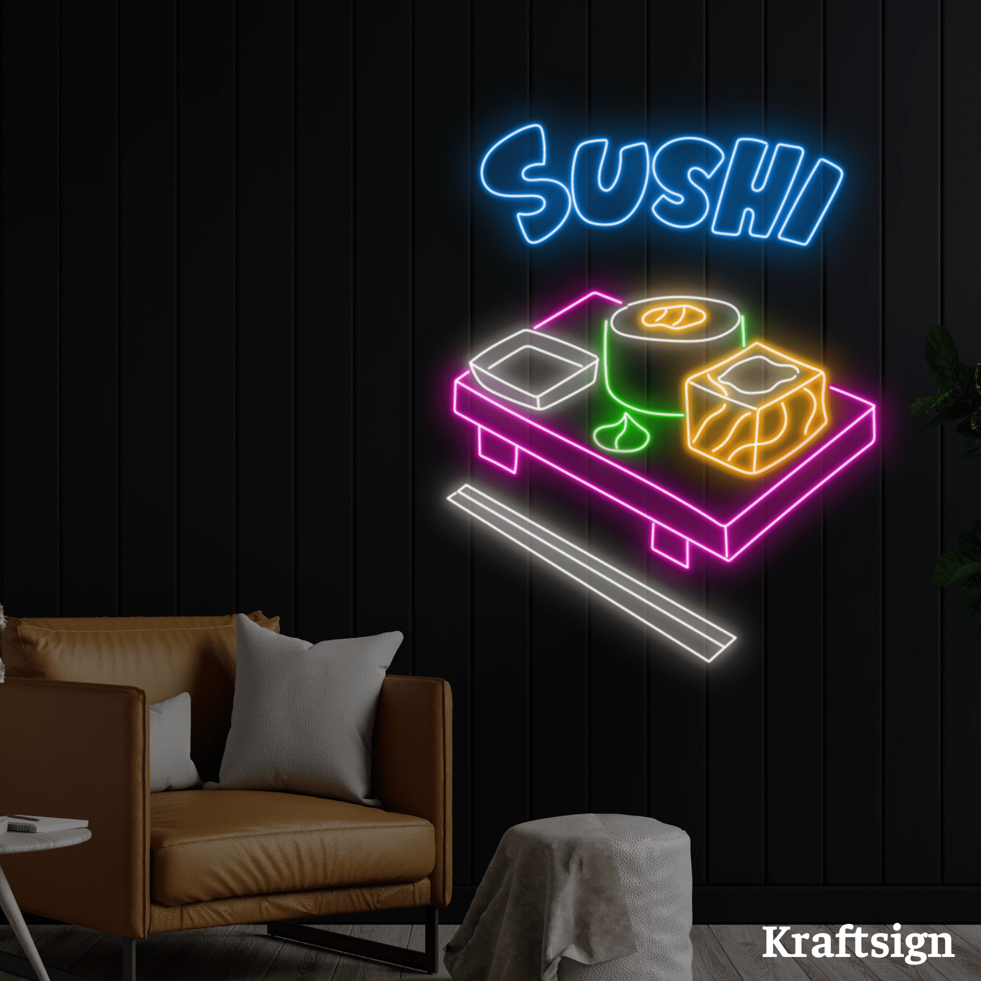Craftnamesign Sushi Neon Sign, Sushi LED Sign, Sushi Restaurant Decor ...
