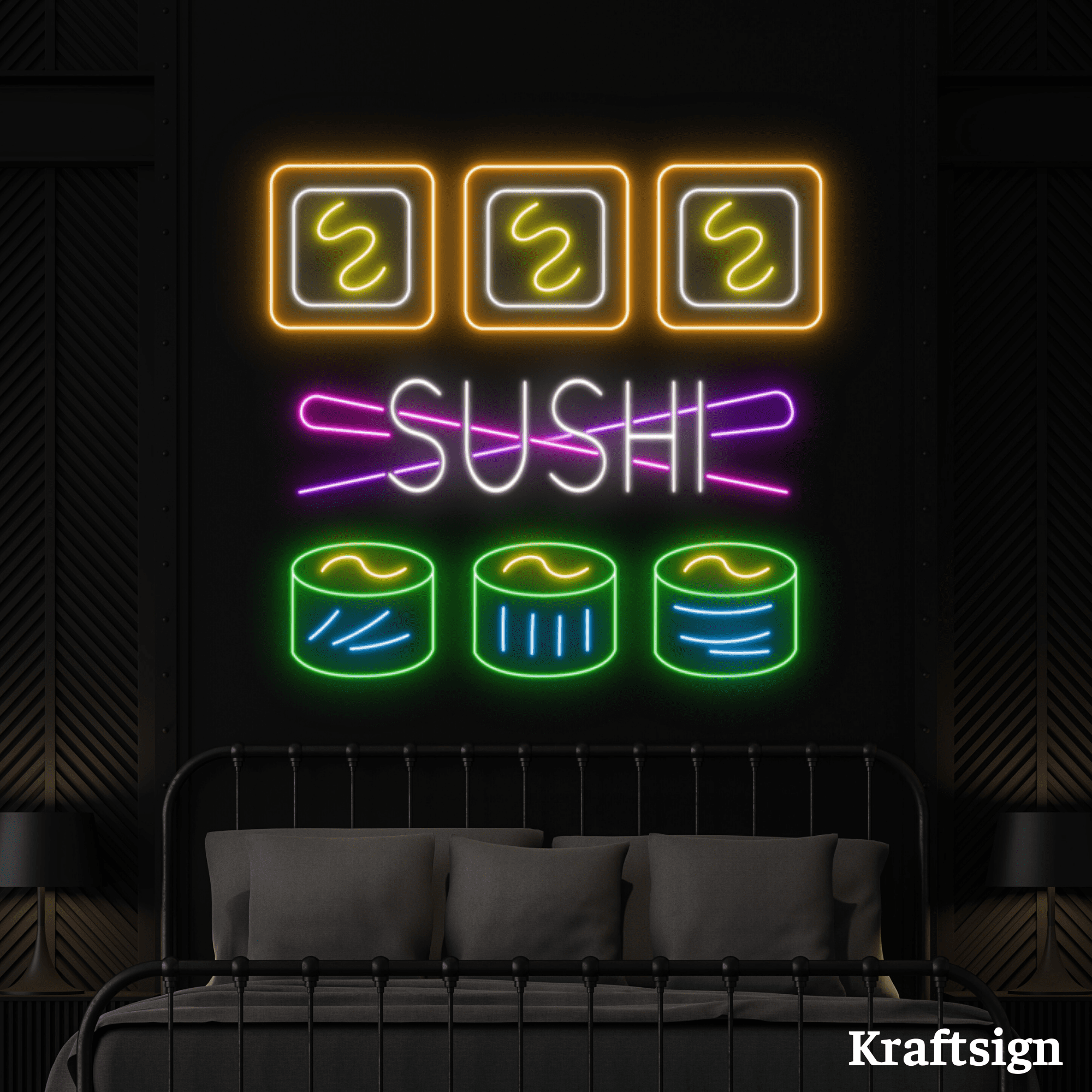 Craftnamesign Sushi Neon Sign, Sushi Restaurant Decor, Sushi LED ...
