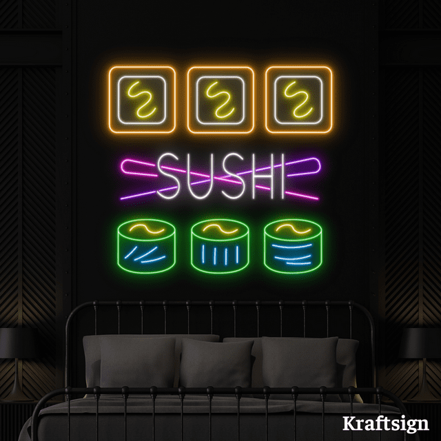 Craftnamesign Sushi Neon Sign, Sushi Restaurant Decor, Sushi LED ...