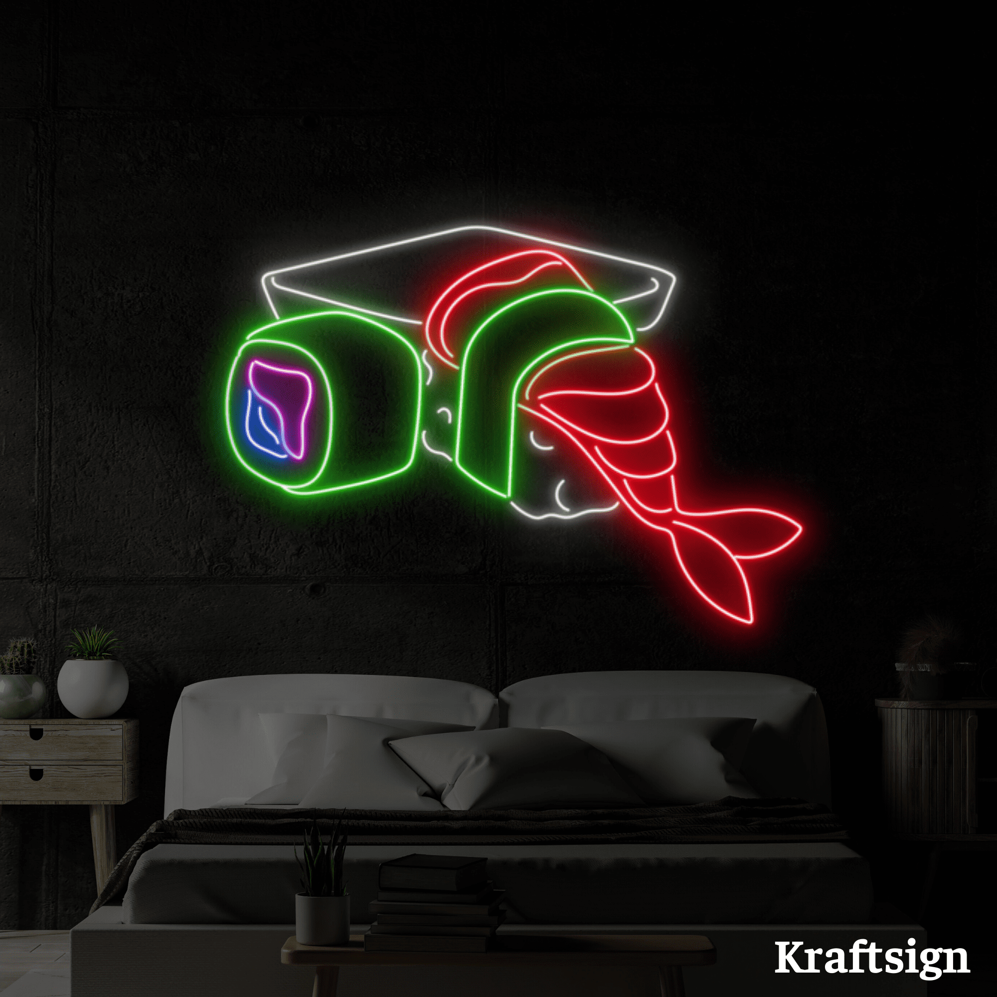 Craftnamesign Sushi Neon Sign, Sushi Restaurant Decor, Sushi LED ...