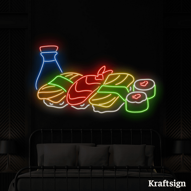 Craftnamesign Sushi Neon Sign, Sushi Restaurant Japanese Decor, Sushi ...