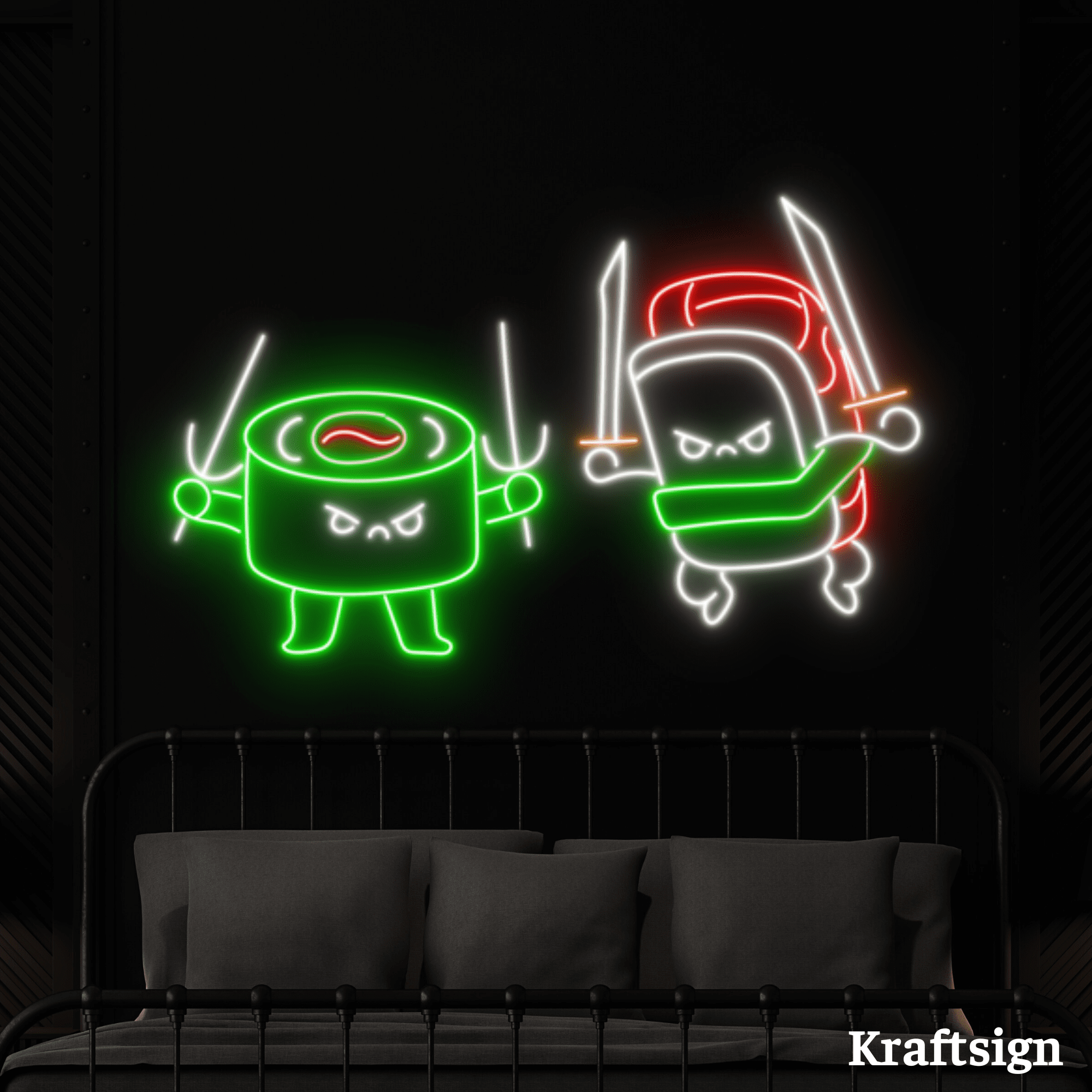 Craftnamesign Sushi Ninja Neon Sign, Sushi Restaurant Decor, Sushi ...