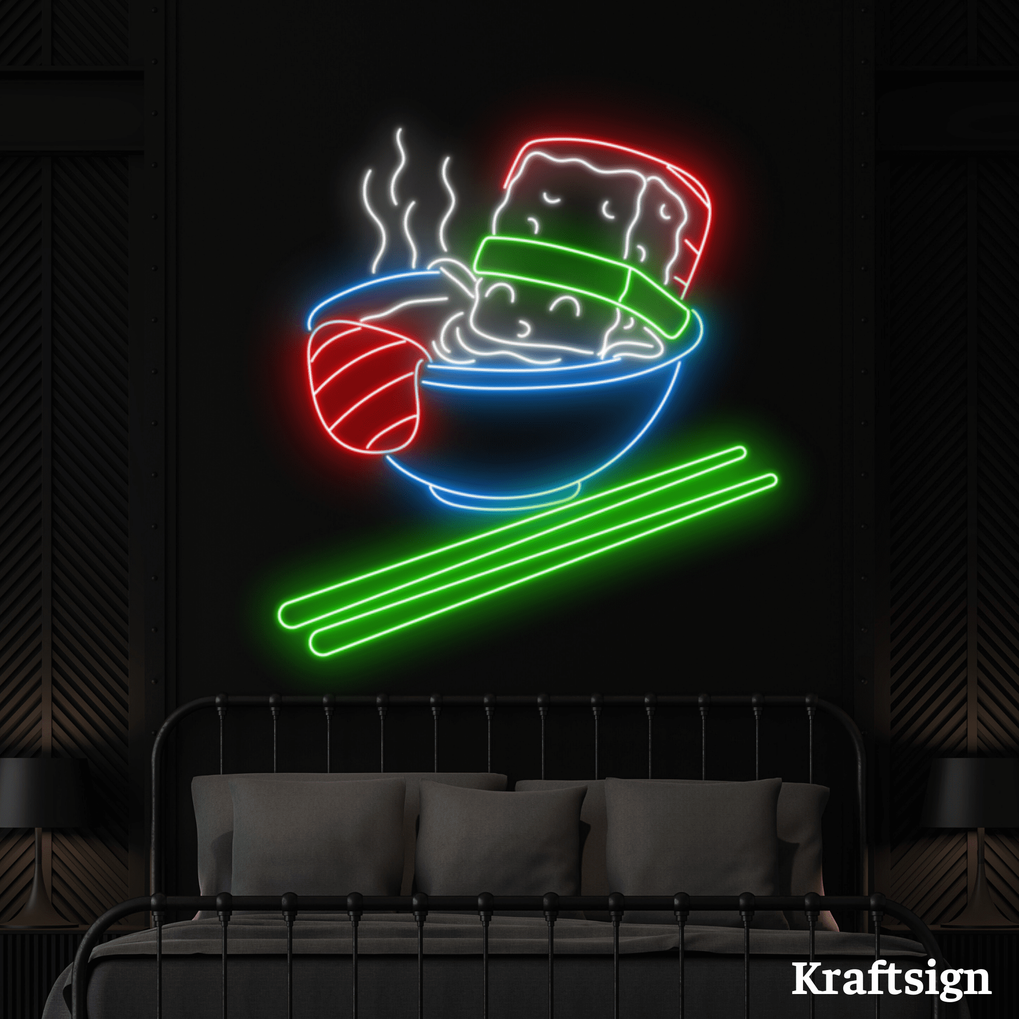 Craftnamesign Sushi Shower Neon Sign, Sushi Restaurant Decor, Sushi ...