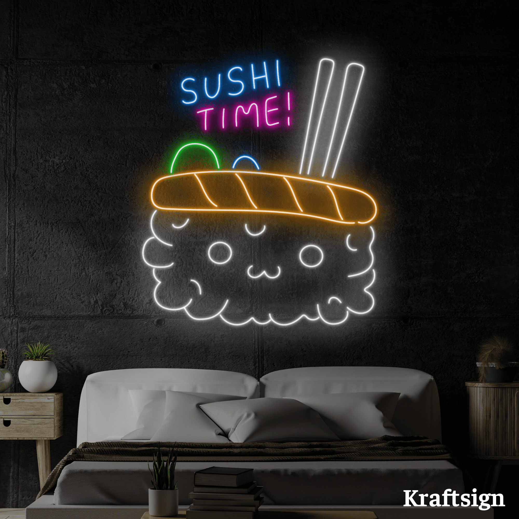 Craftnamesign Sushi Time Neon Sign, Sushi Restaurant Decor, Sushi LED ...