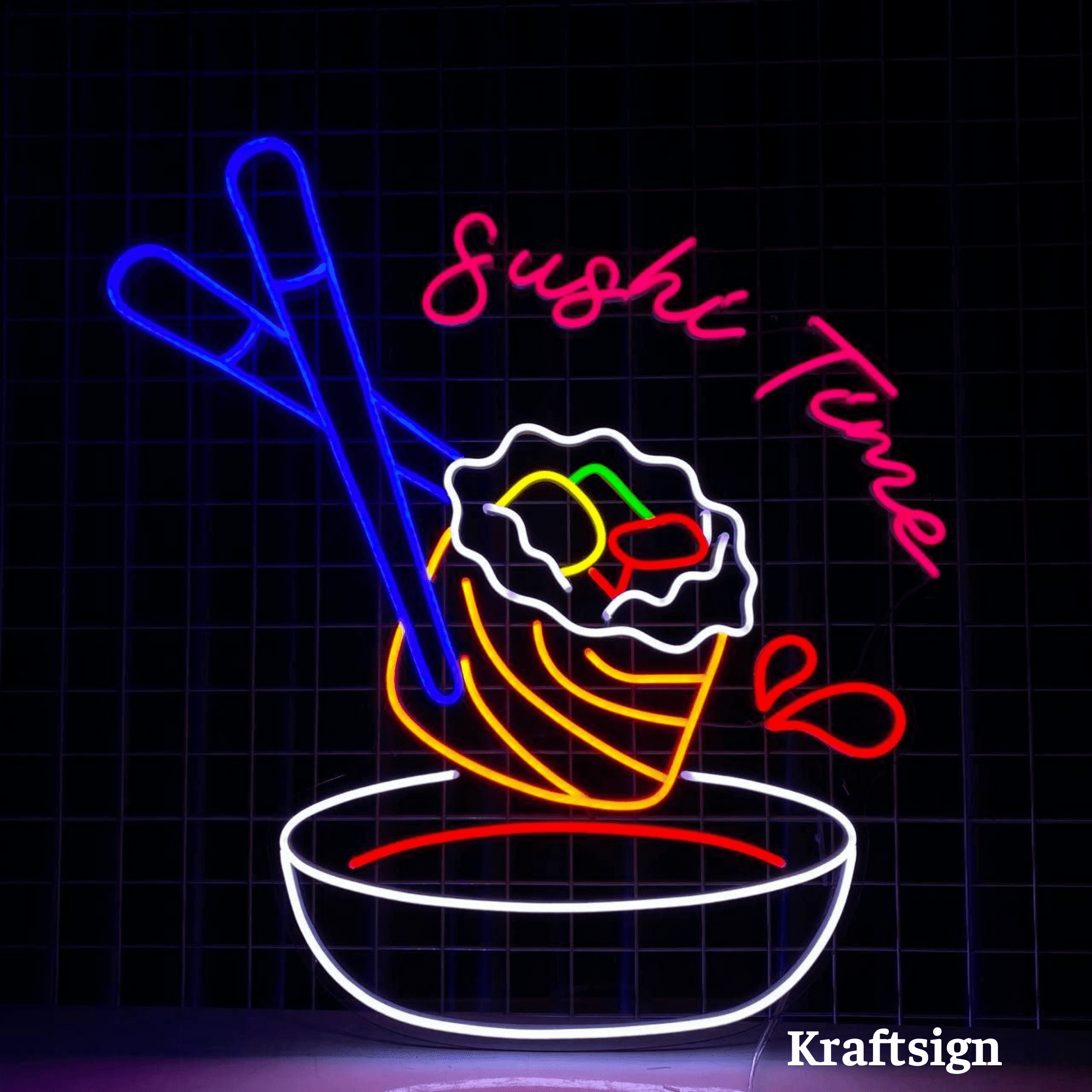 Craftnamesign Sushi Time Neon Sign, Sushi Restaurant Decor, Sushi Signs ...