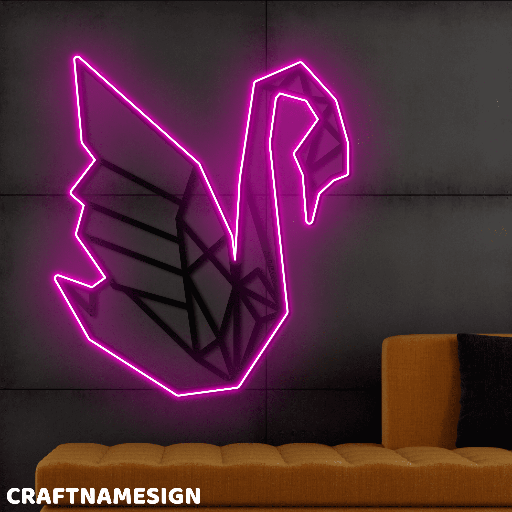 Craftnamesign Swan Led Acrylic, Living Room Wall Art, Hotel Wall Decor ...