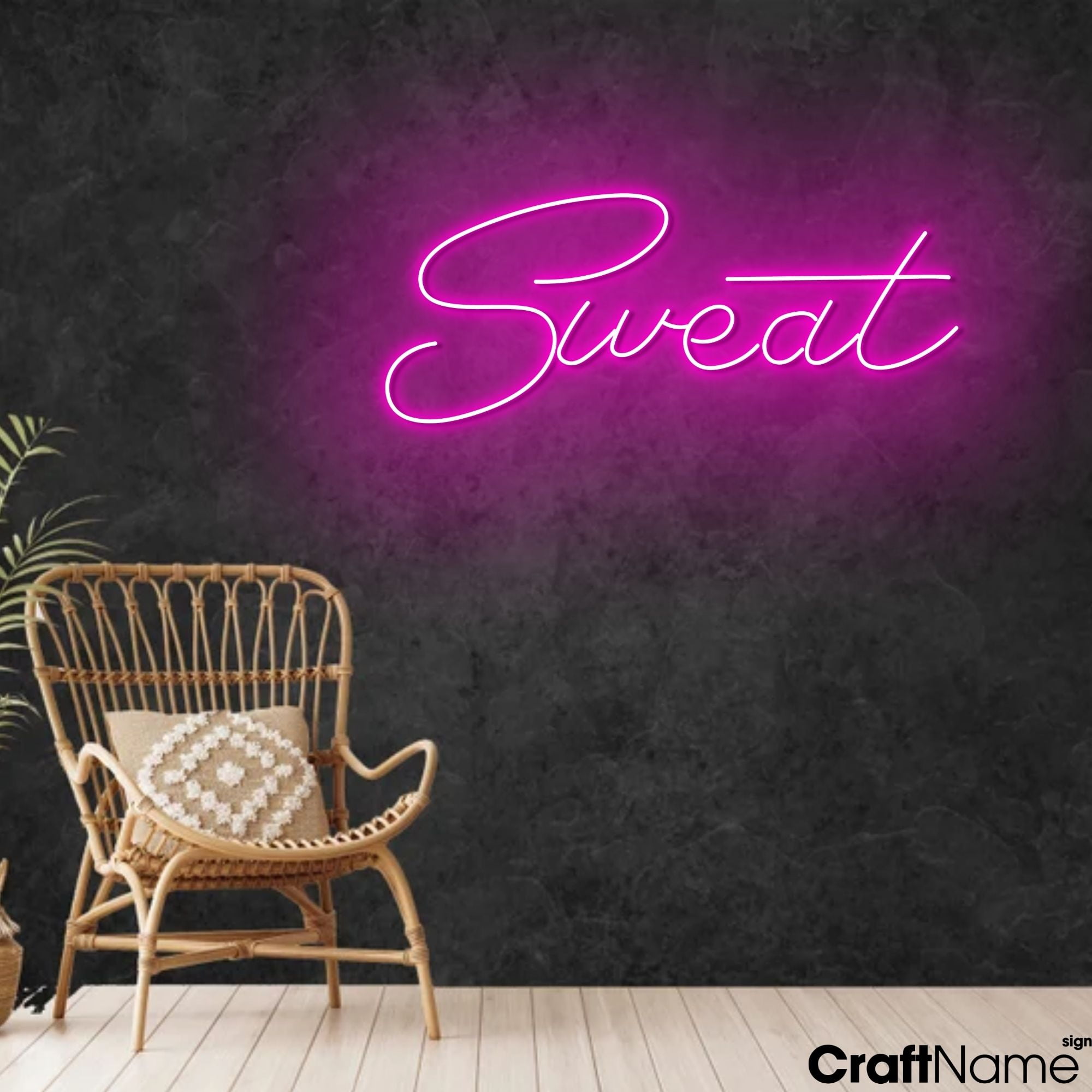Craftnamesign Sweat Neon Light For Fitness Club Gym Sports Room Workout ...