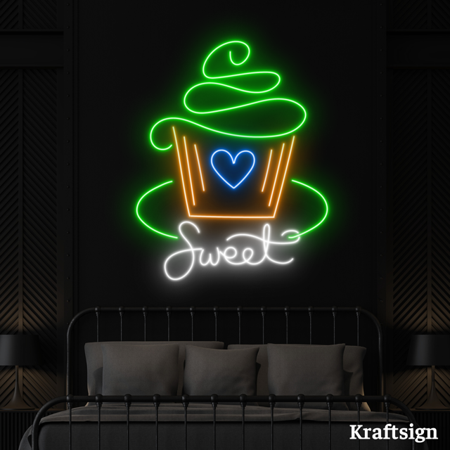 Craftnamesign Sweet Cake Neon Sign, Cake Shop LED Sign, Bakery Decor ...