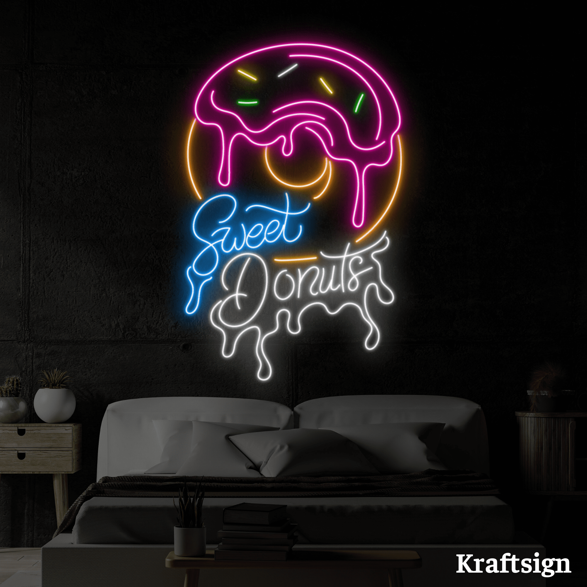 Craftnamesign Sweet Donut Neon Sign, Donut Shop Decor, Donut LED ...