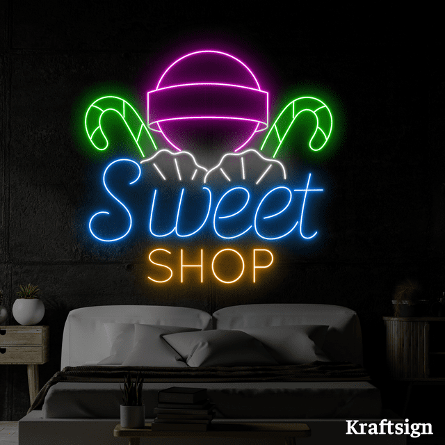 Craftnamesign Sweet Shop Neon Signage, Candy LED Signs, Sweet Shop ...
