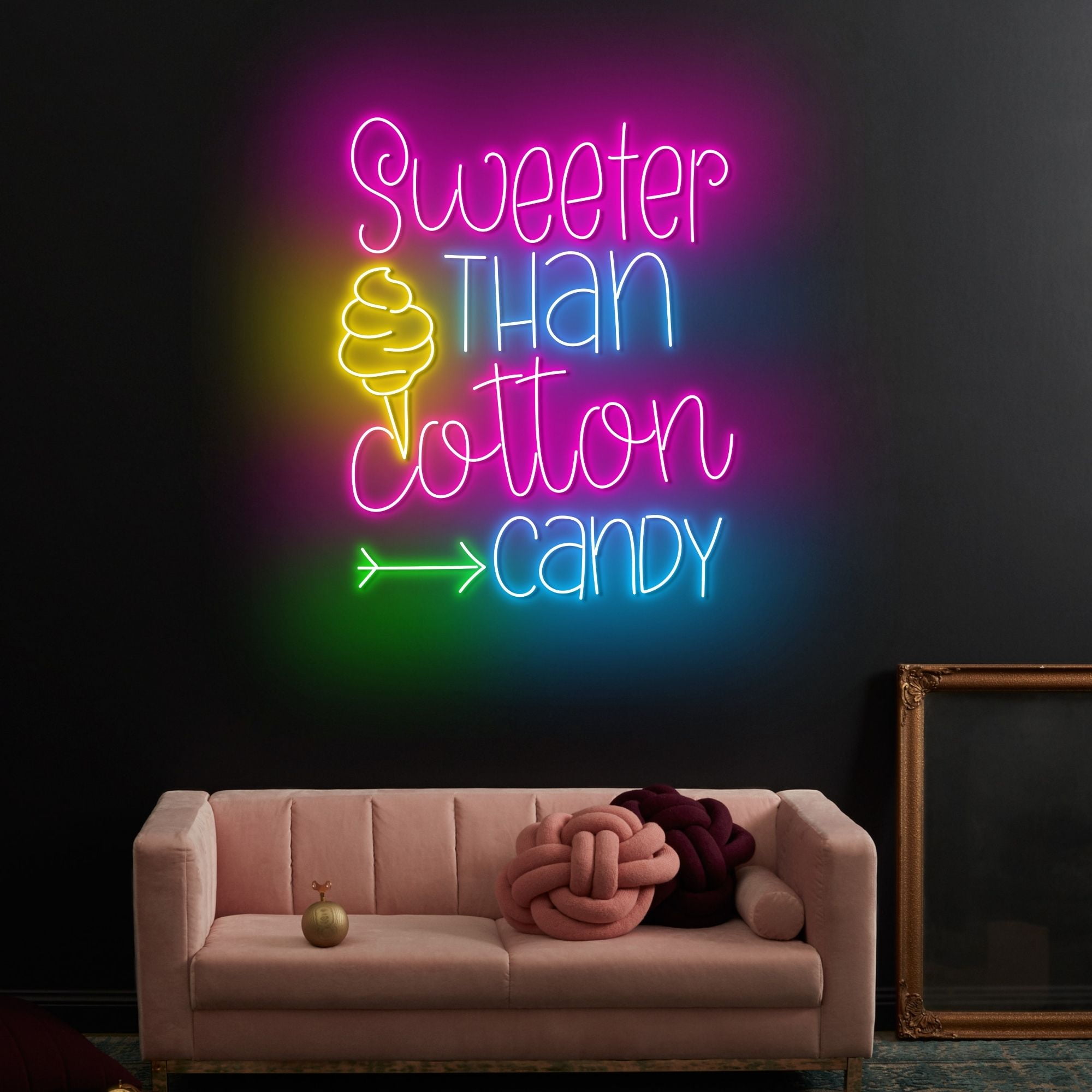 Craftnamesign Sweeter Than Cotton Candy Neon Sign Decor, Cotton Candy ...