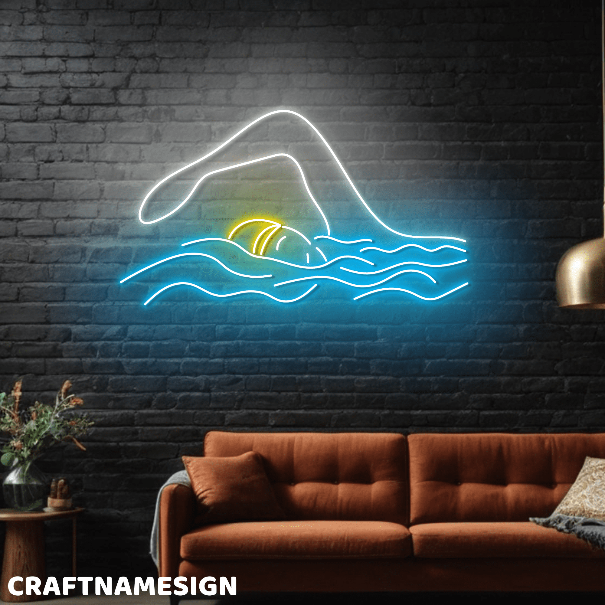 Craftnamesign Swim Neon Light For Wall Decor, Swimwear Shop LED Wall ...