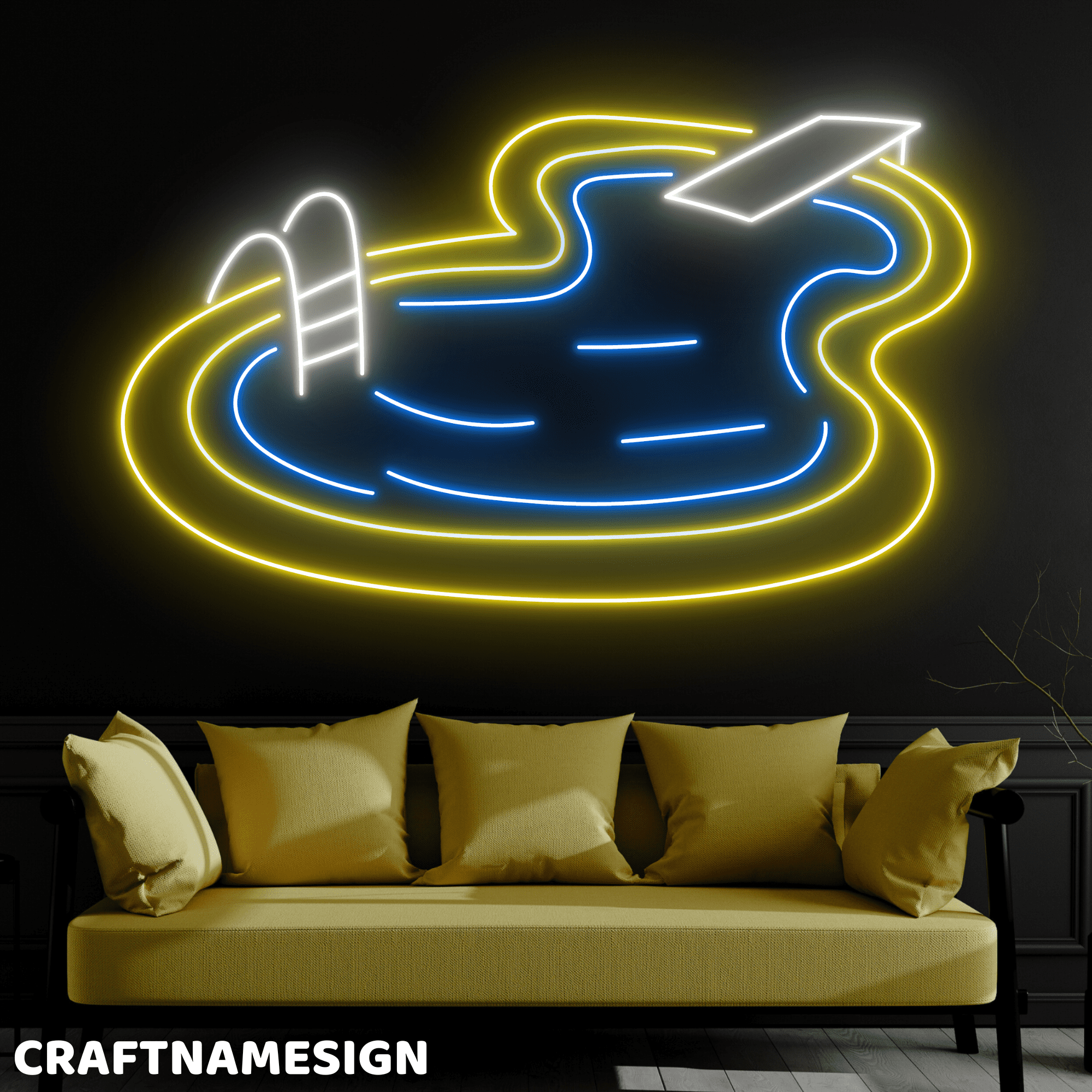Craftnamesign Swimming Pool Neon Sign, Pool Party Wall Decor, Pool ...