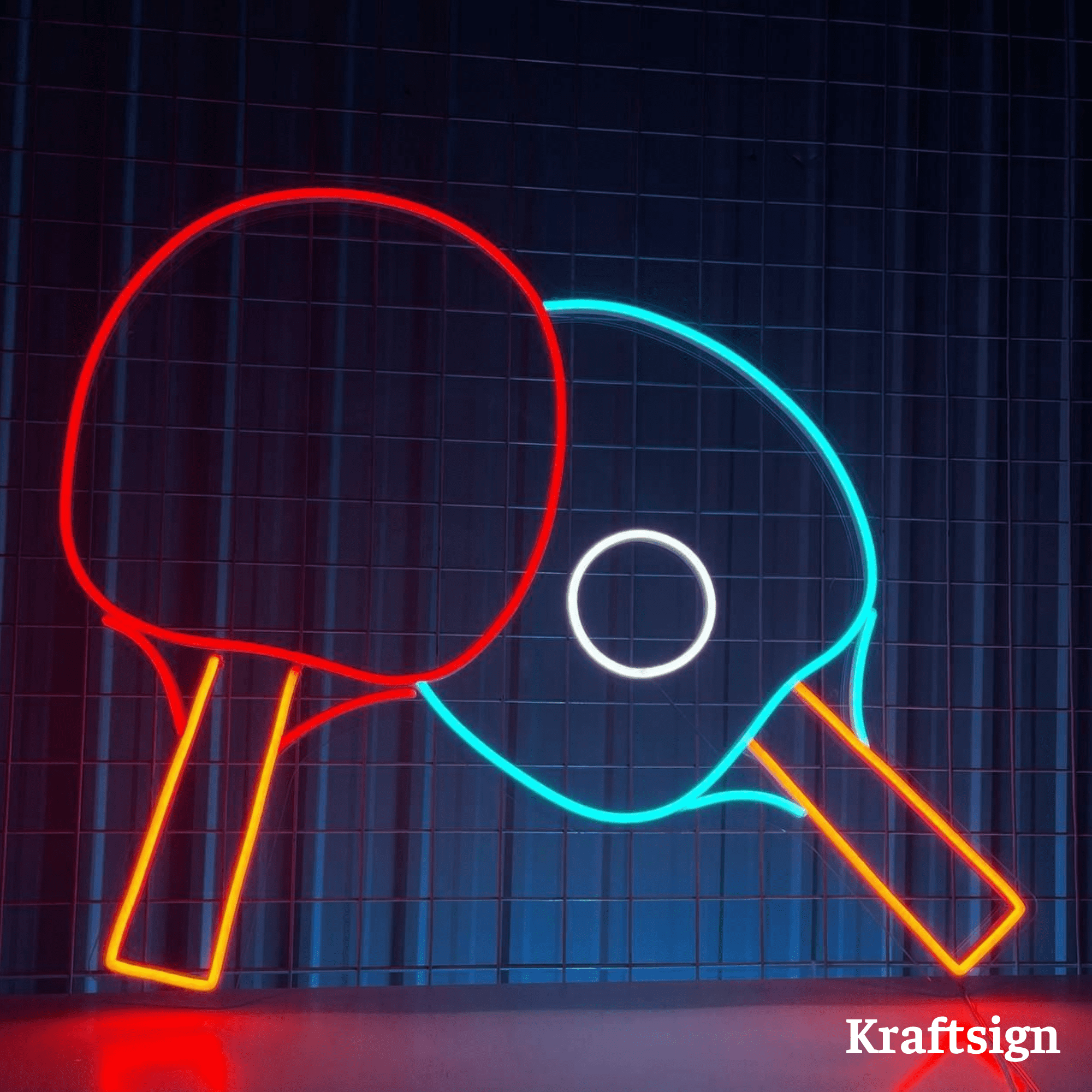 Craftnamesign Table Tennis Racket Neon Sign, Ping Pong Club Shop Decor ...