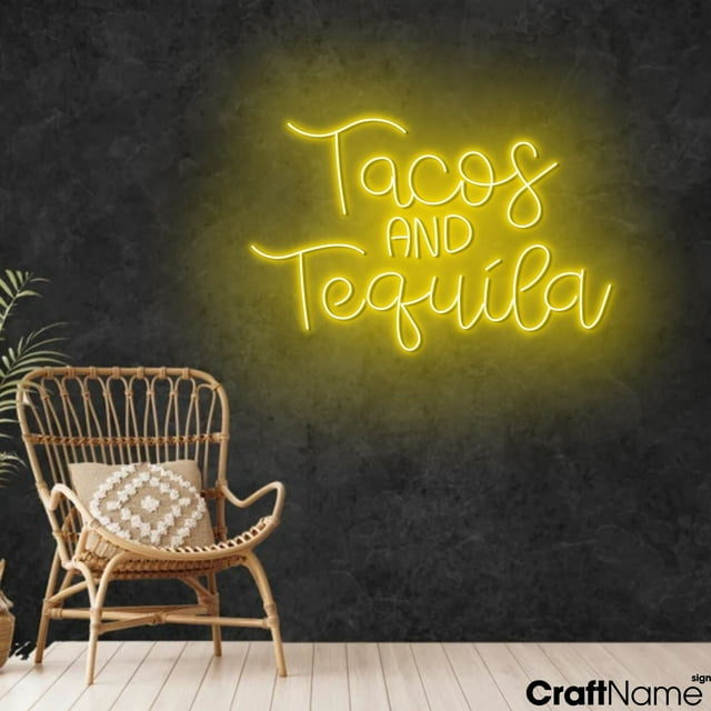 Craftnamesign Tacos And Tequila Neon Light Up Sign For Mexican ...