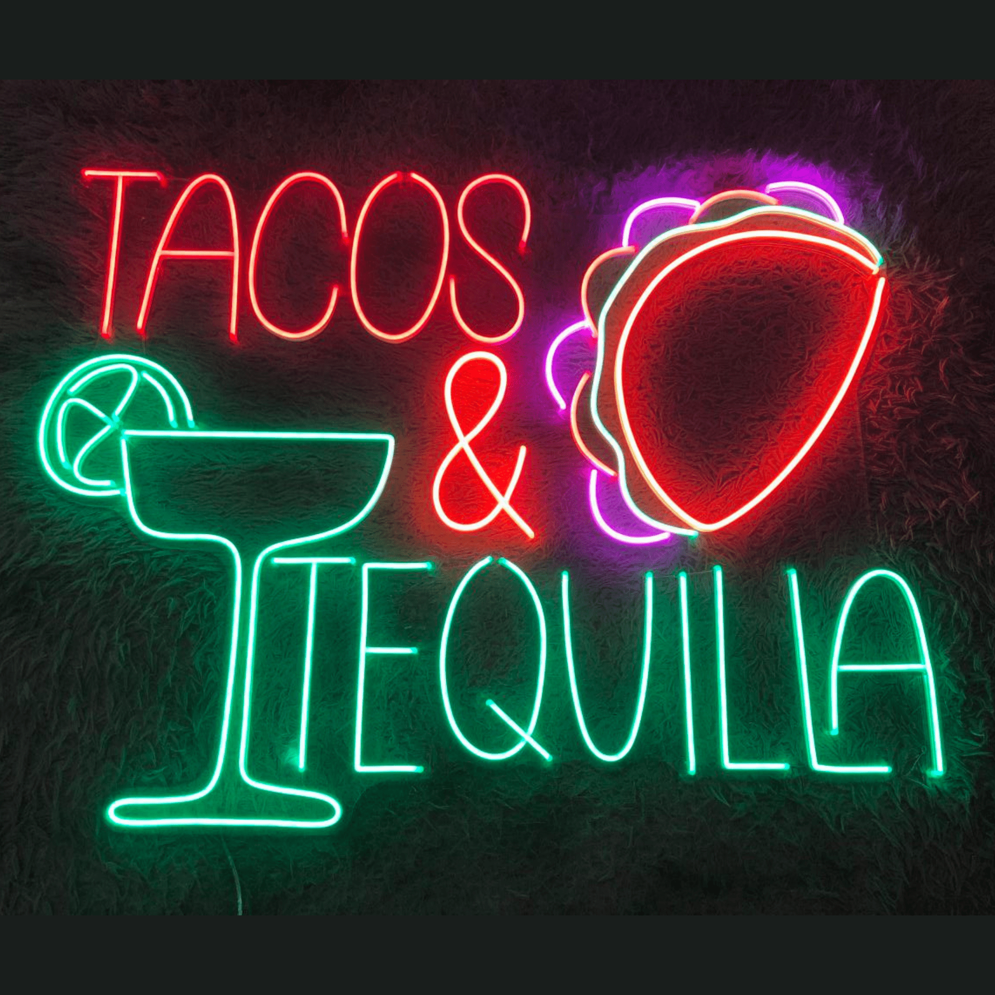 Craftnamesign Tacos And Tequila Neon Sign 25" x 19" for Tacos ...