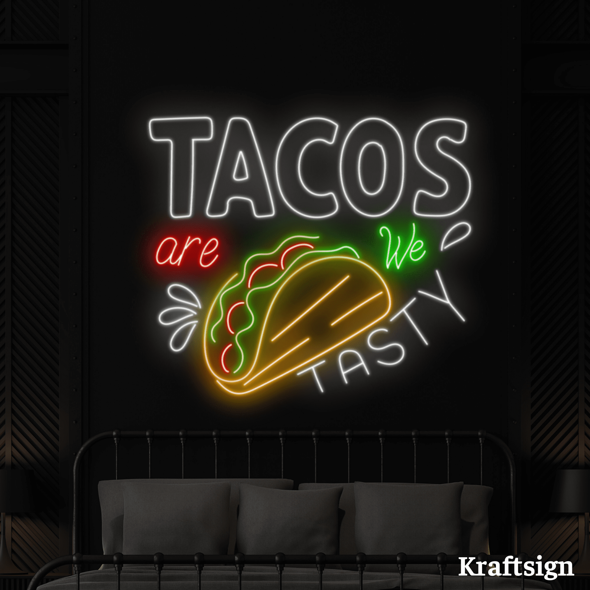 Craftnamesign Tacos Are We Tasty Neon Sign, Tacos Mexico Restaurant ...