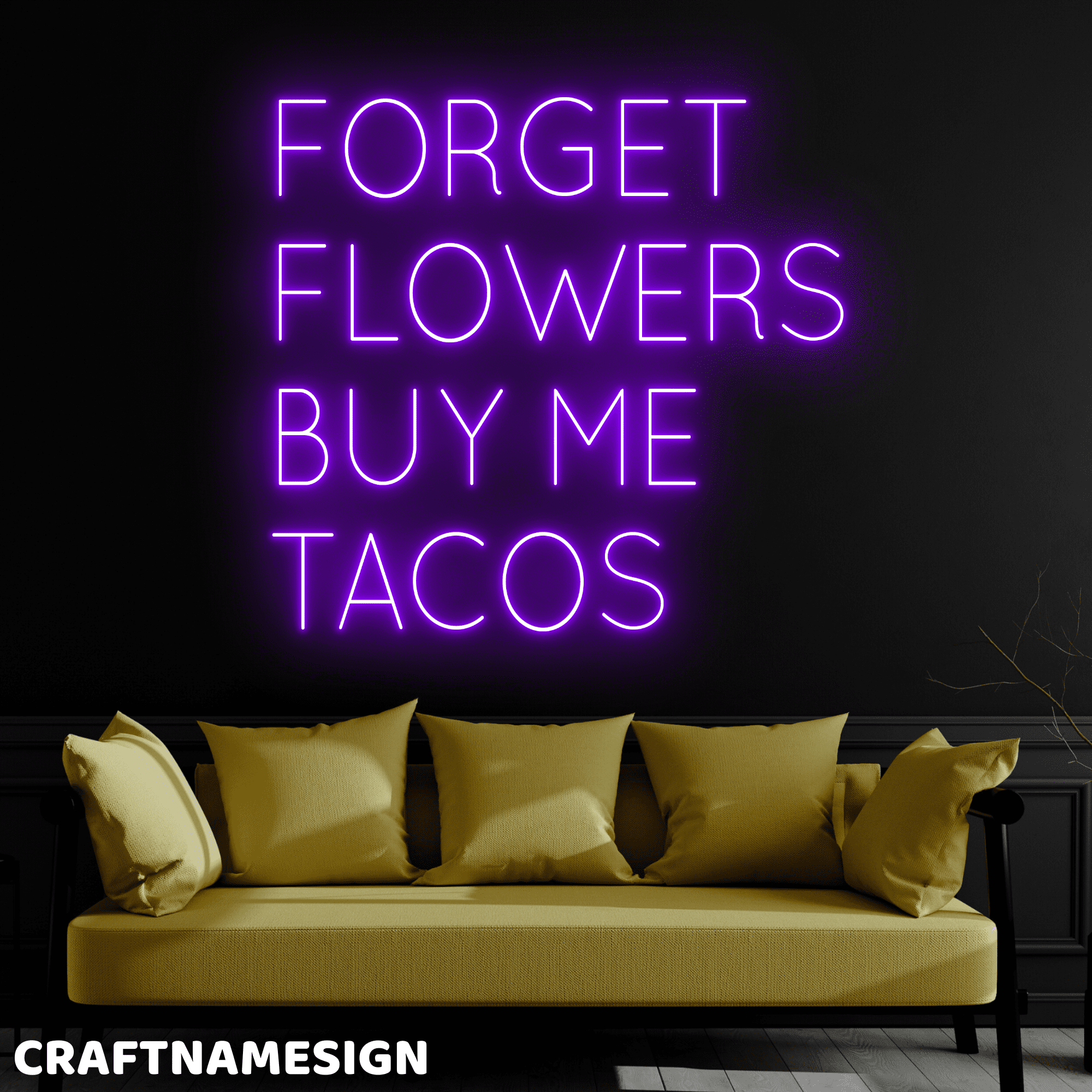 Craftnamesign Tacos Neon Sign, Mexico Cuisine Wall Sign, Tacos Store ...
