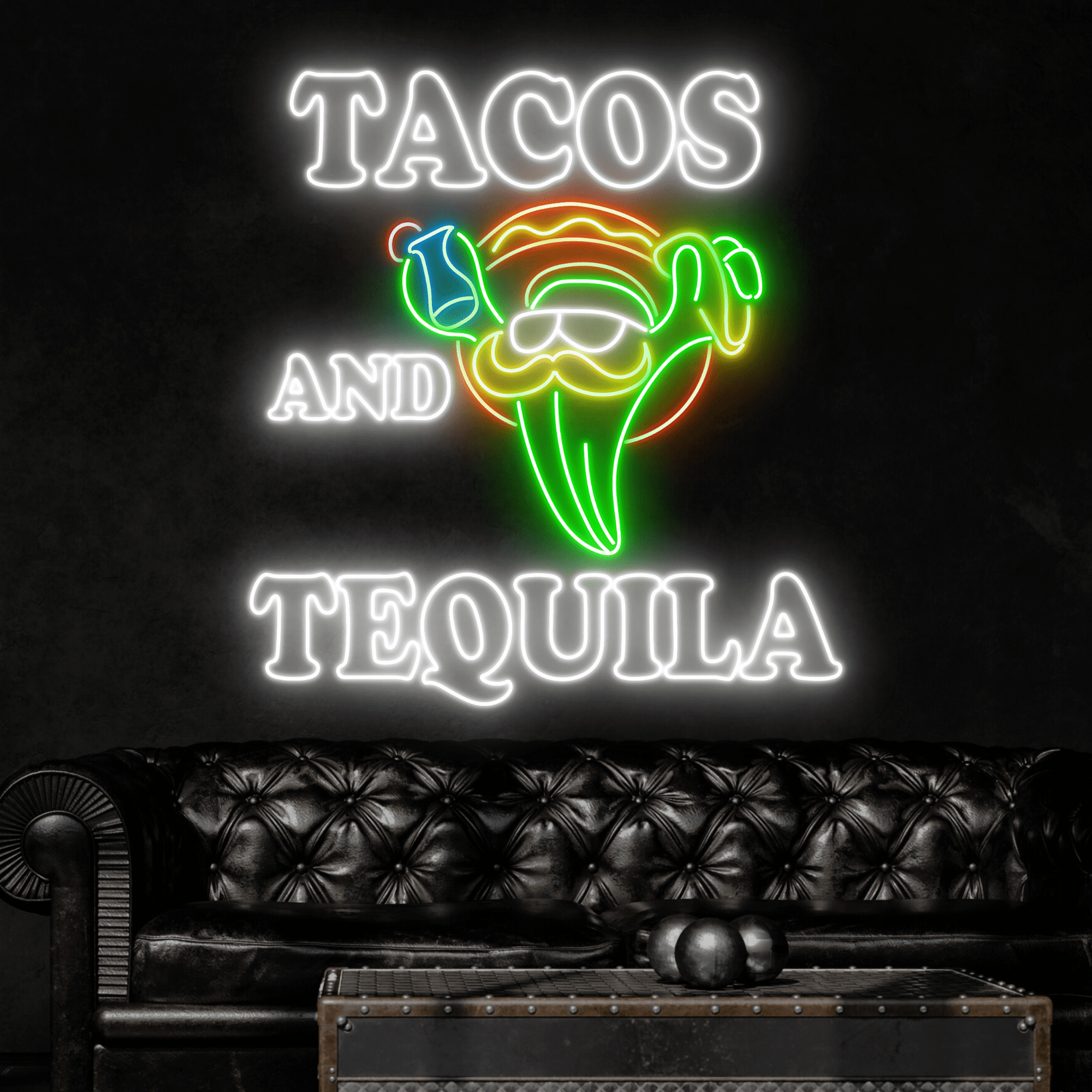 Craftnamesign Tacos and Tequila Neon Sign, Bar Wall Art, Tacos Wall Art ...