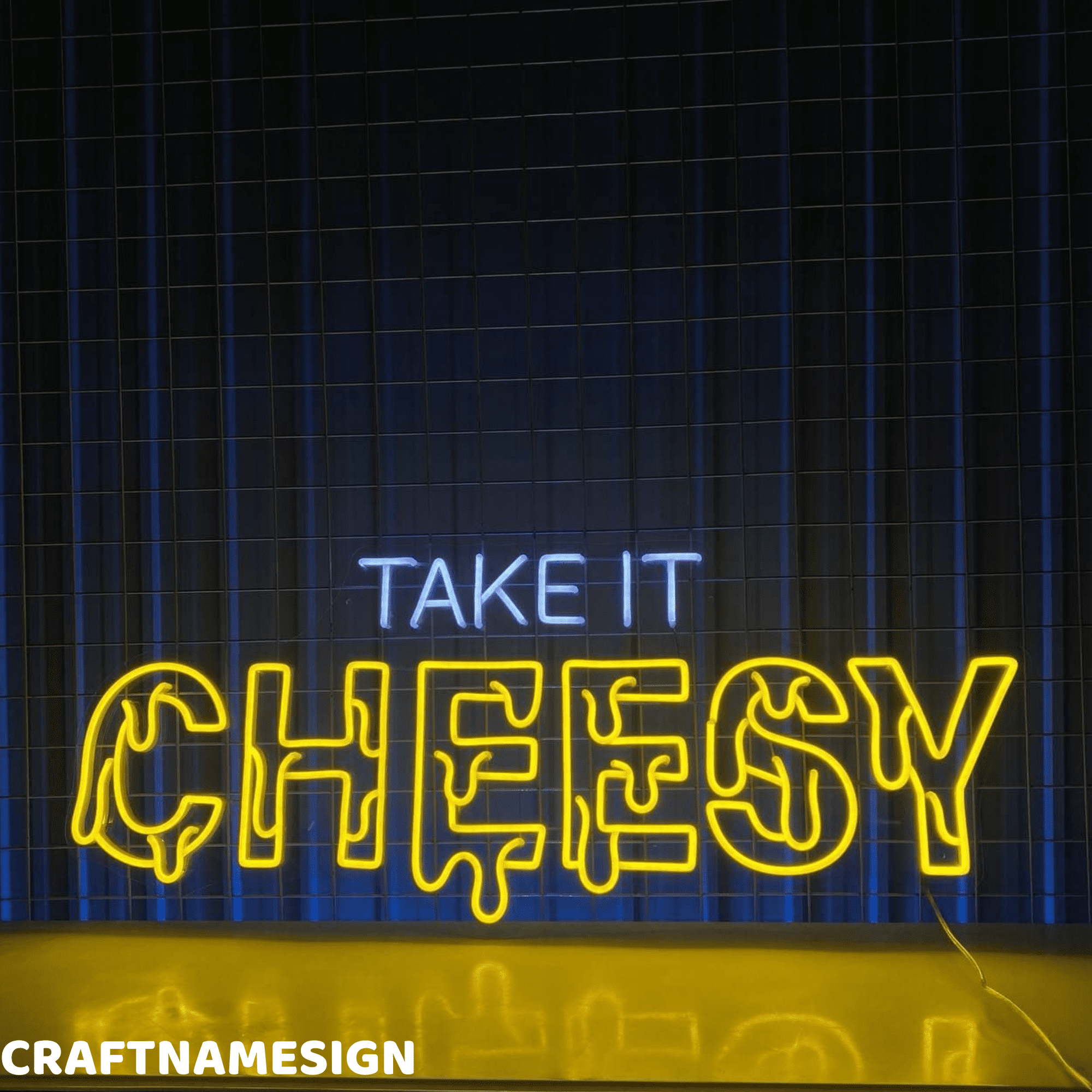 Craftnamesign Take It Cheesy Led Sign, Cheesy Cheese Wall Decor ...
