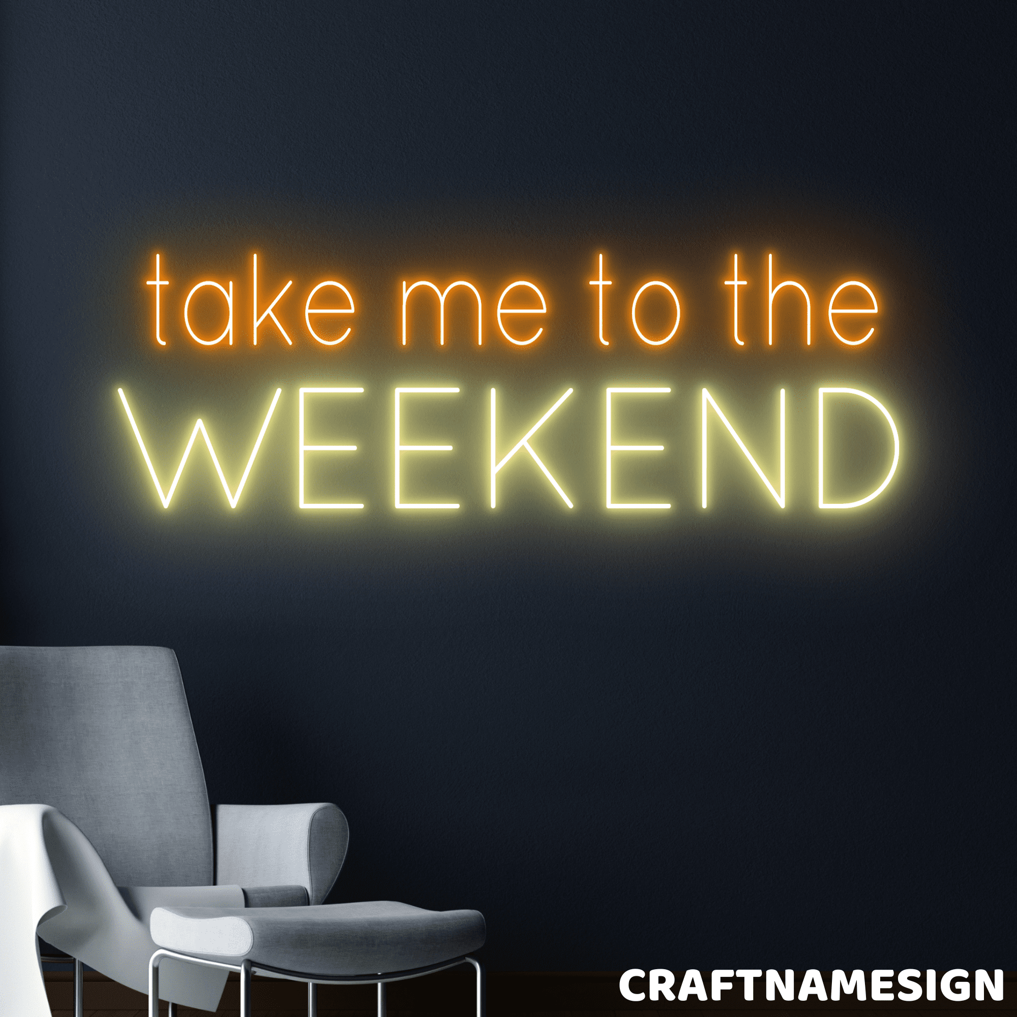 Craftnamesign Take Me To The Weekend Neon Sign, Bedroom Led Light Wall ...