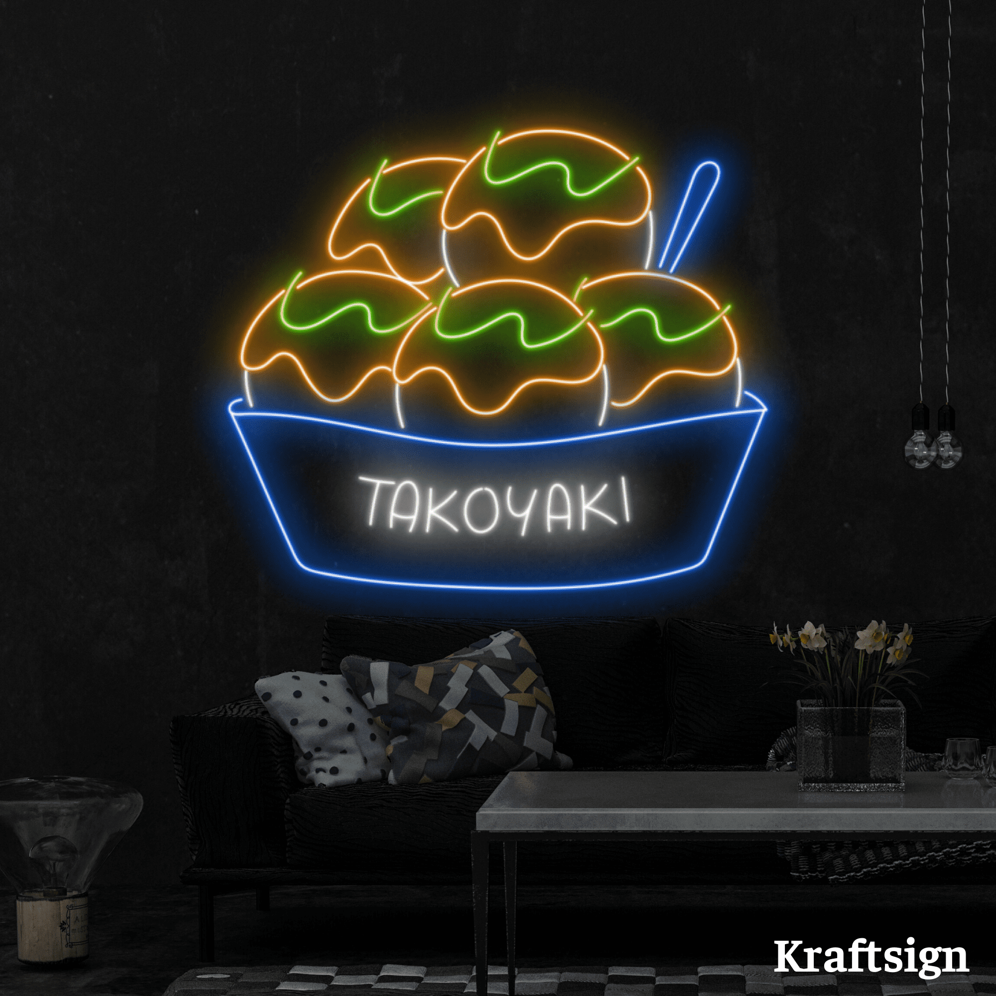 Craftnamesign Takoyaki Neon Sign, Fast Food Korean Shop Decor, LED ...