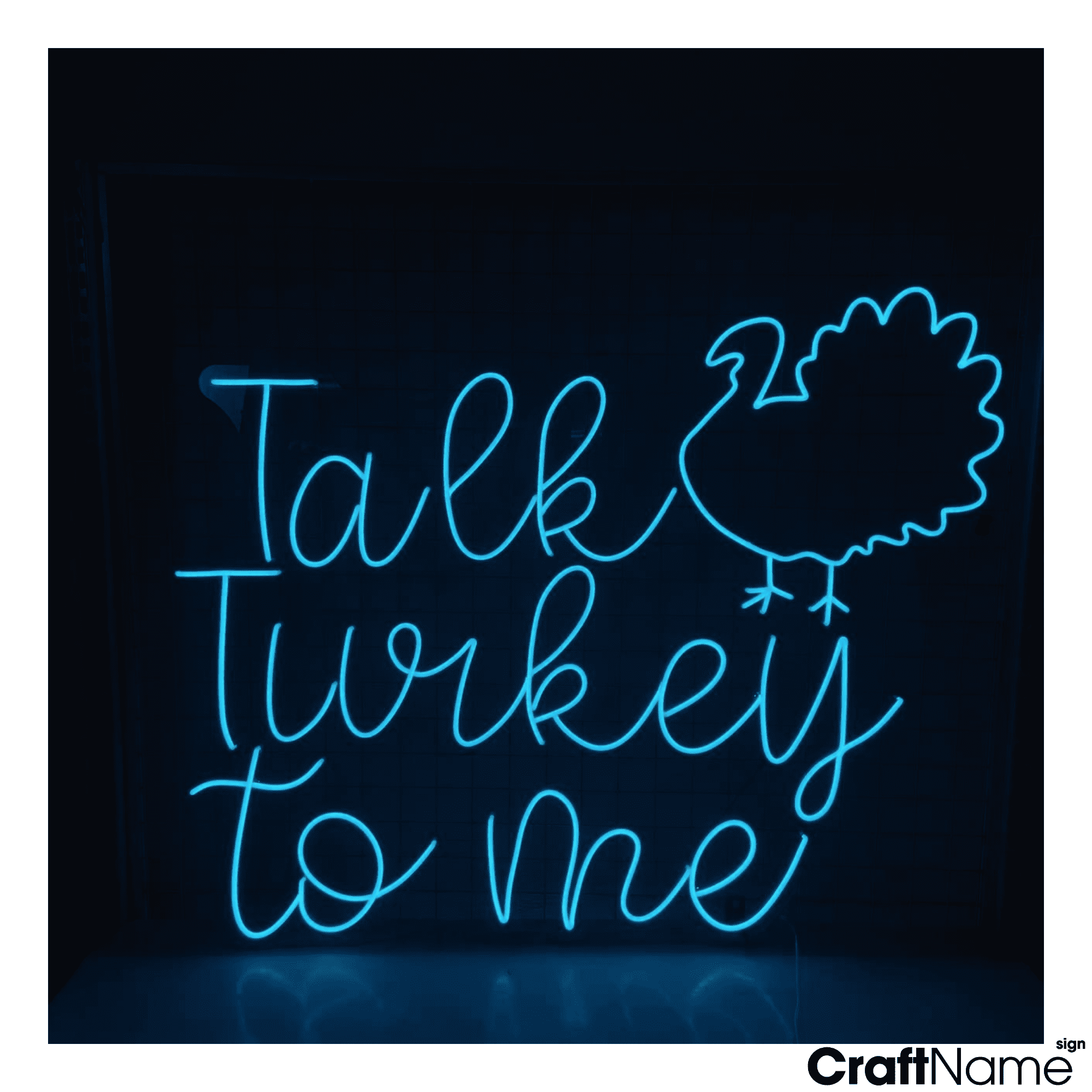 Craftnamesign Talk Turkey To Me LED Light Wall Sign For Thanksgiving ...