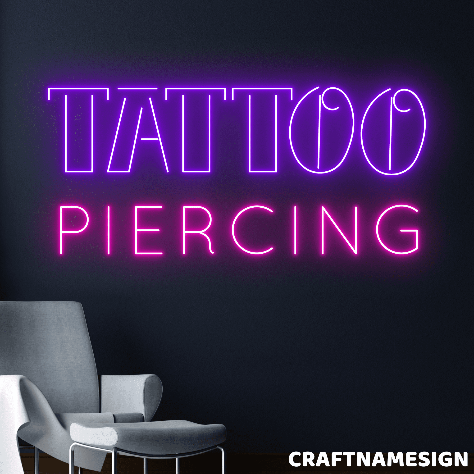 Craftnamesign Tattoo Piercing Led Sign, Tattoo Studio Wall Art, Welcome ...