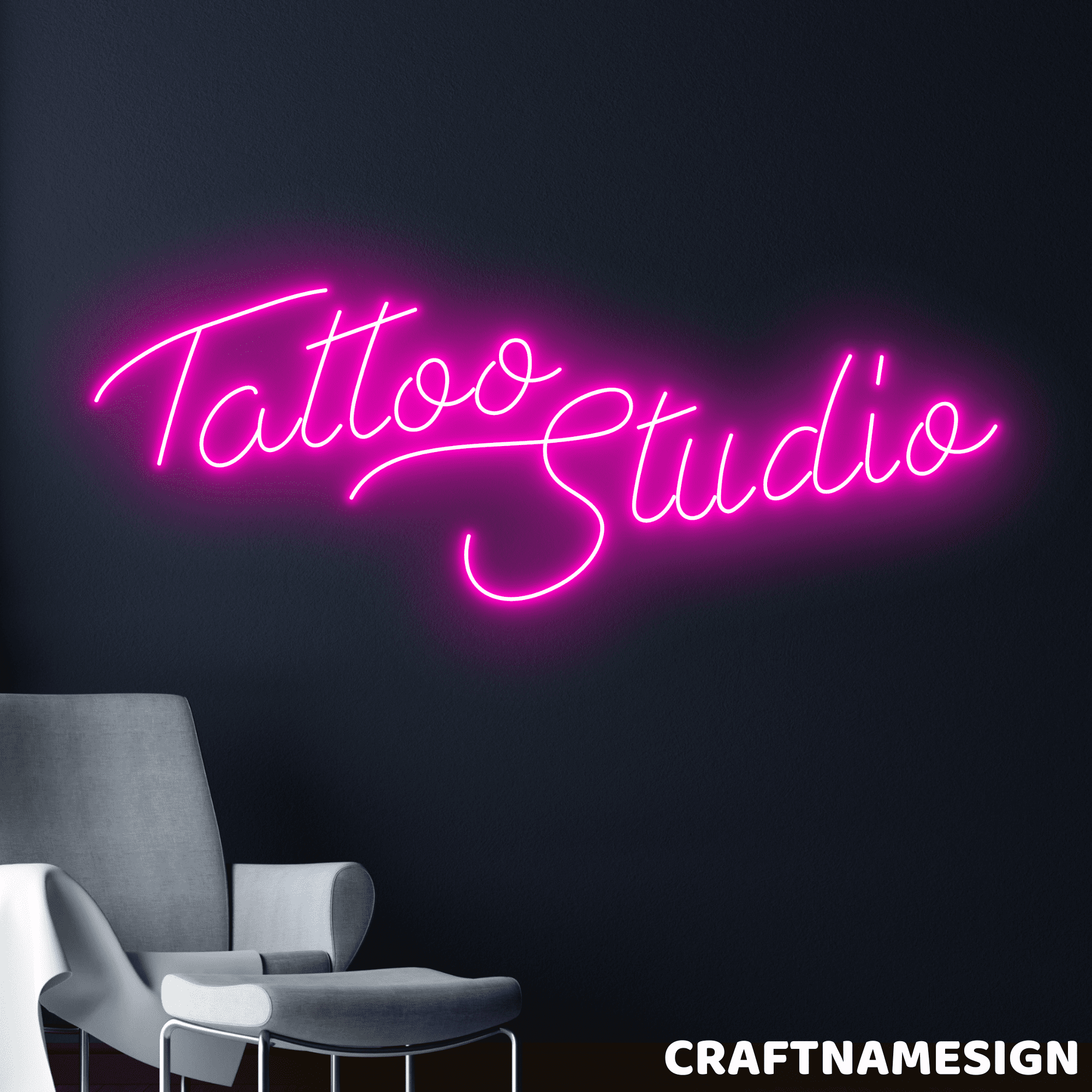 Craftnamesign Tattoo Studio Neon Sign, Open Sign Wall Decor, Tattoo ...