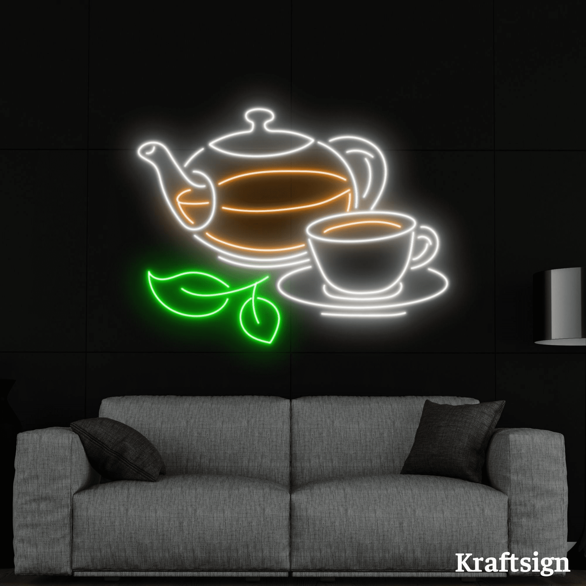 Craftnamesign Tea Neon Sign Wall Art Decor for Coffee Shop Home Bar ...
