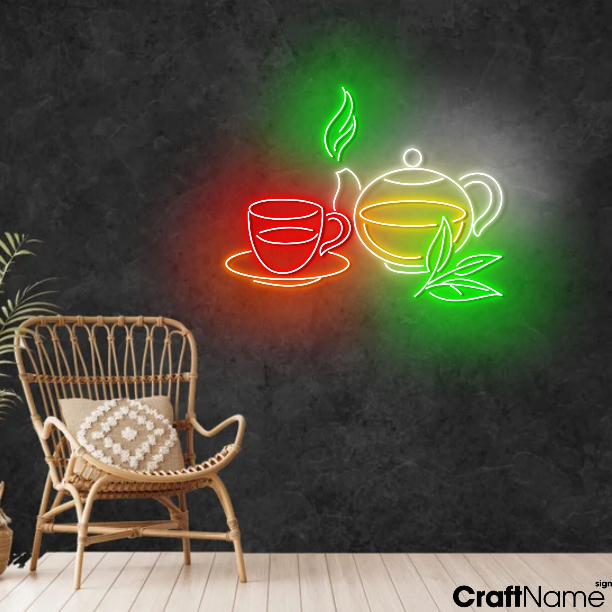 Craftnamesign Tea Pot Neon Light, Tea house LED Sign, Tea Coffee Wall ...