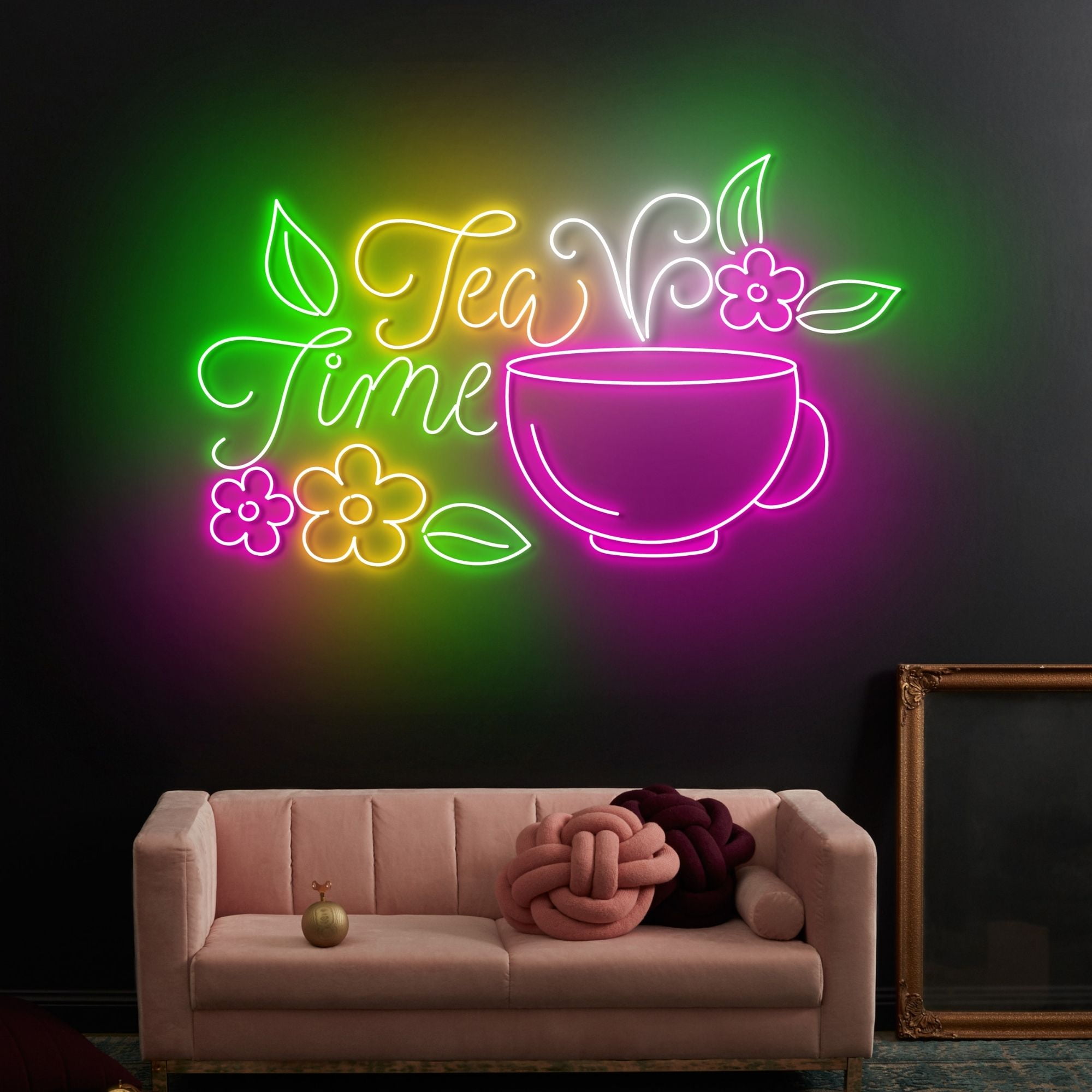 Craftnamesign Tea Time Neon Light Sign, Tea Shop LED Sign Wall Art, Tea ...