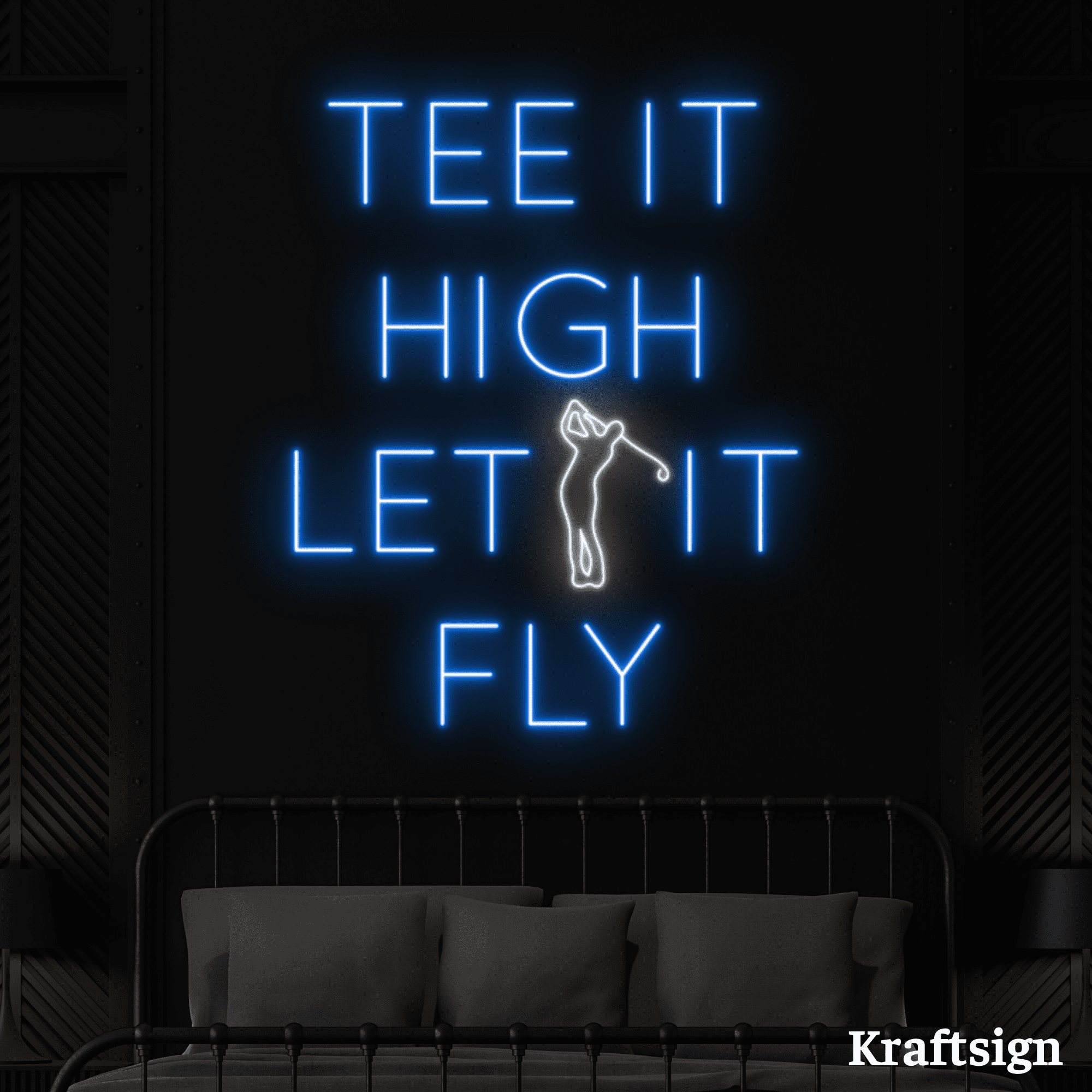 Craftnamesign Tee It High Let It Fly Neon Sign, Golf Club Decor, Golf ...
