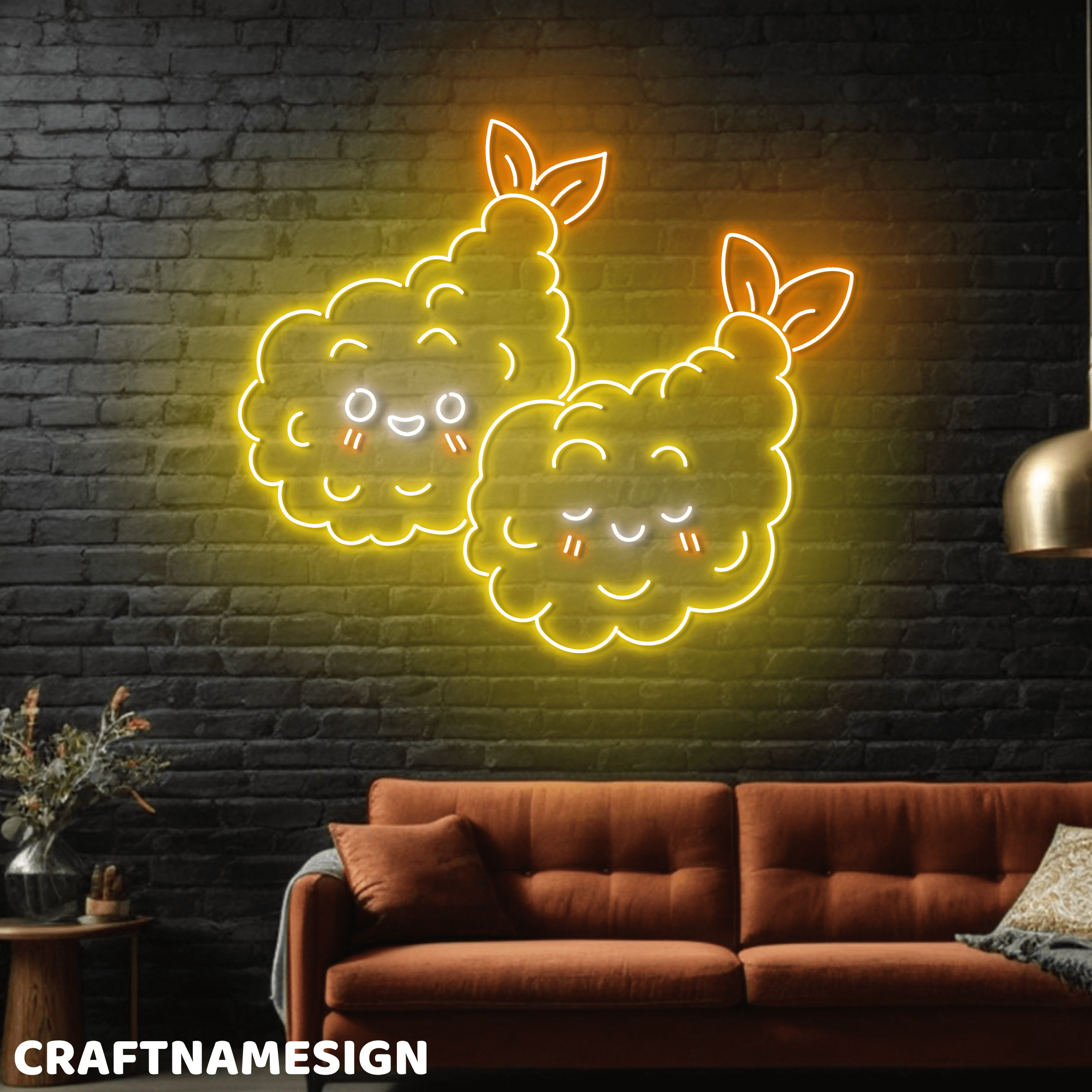 Craftnamesign Tempura Shrimp Neon Light For Wall Decor, Restaurant LED ...