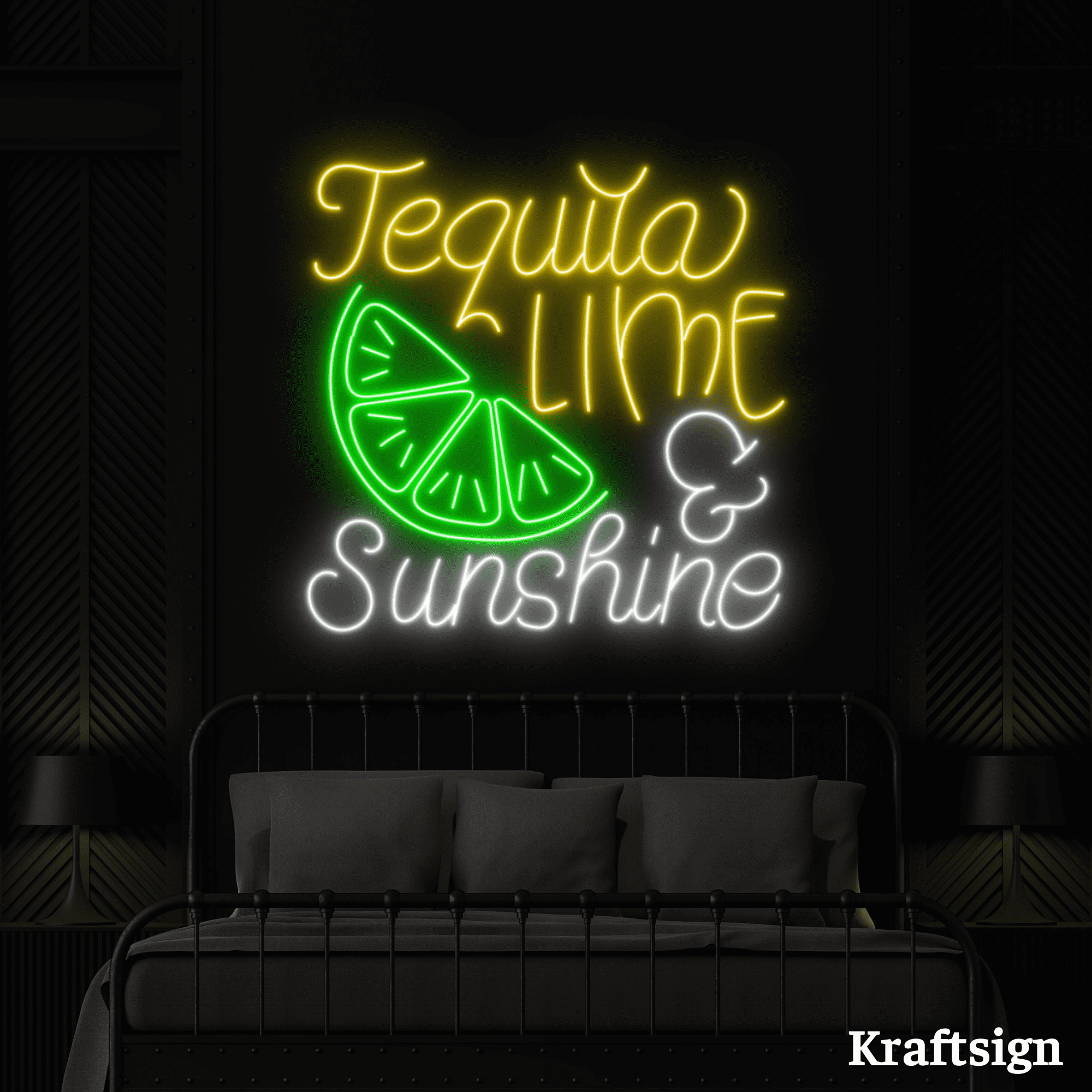 Craftnamesign Tequila Lime Sunshine Neon Sign,Cocktail LED Sign,Bar ...