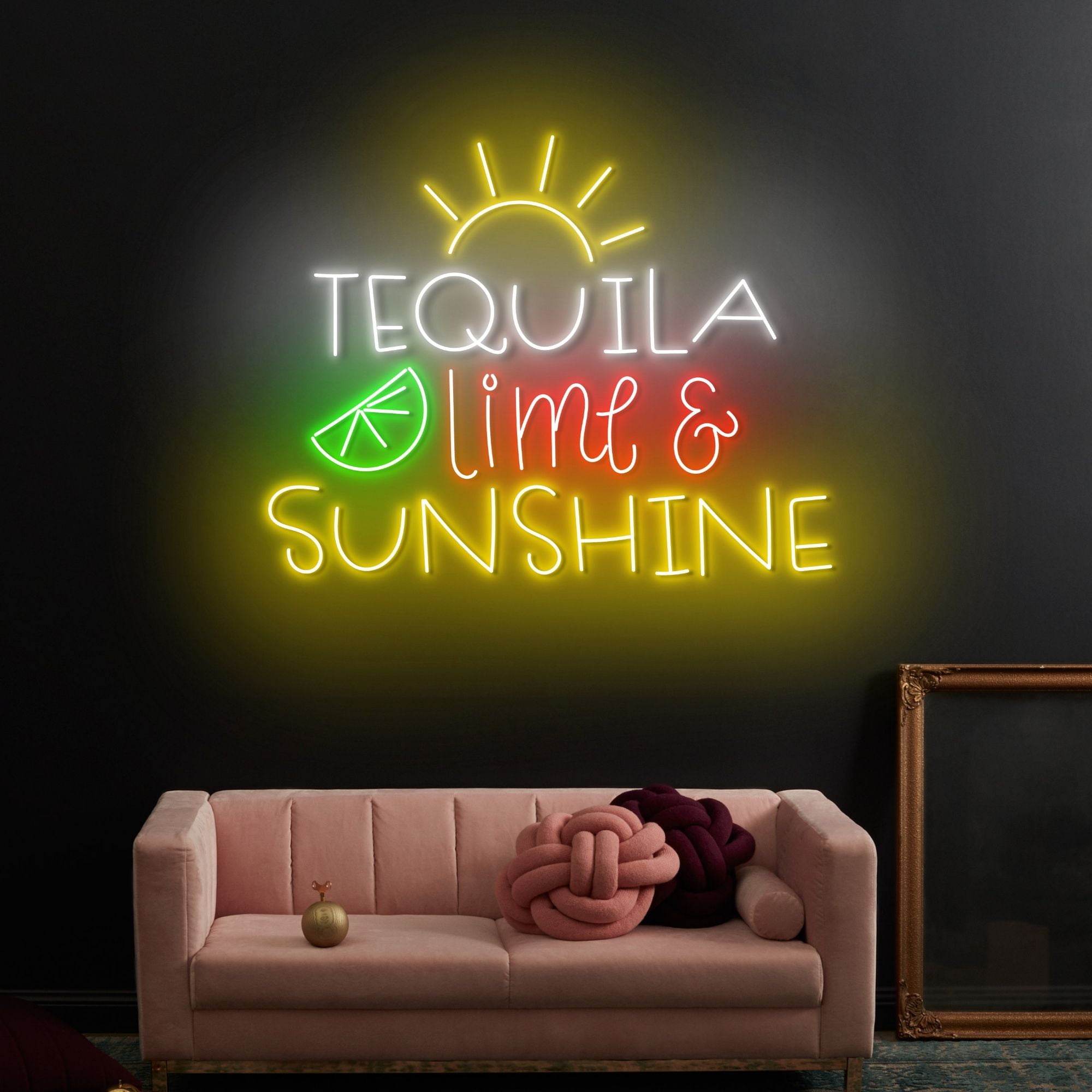 Craftnamesign Tequila Lime & Sunshine Neon Sign, Tequila Cocktail Bar ...