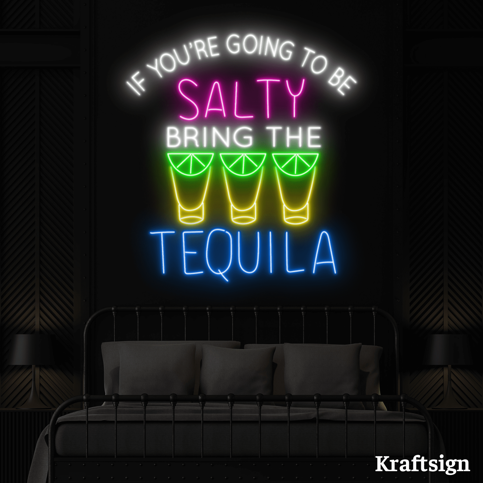 Craftnamesign Tequila Neon Sign, Cocktail Bar LED Sign, Mexican Bar ...